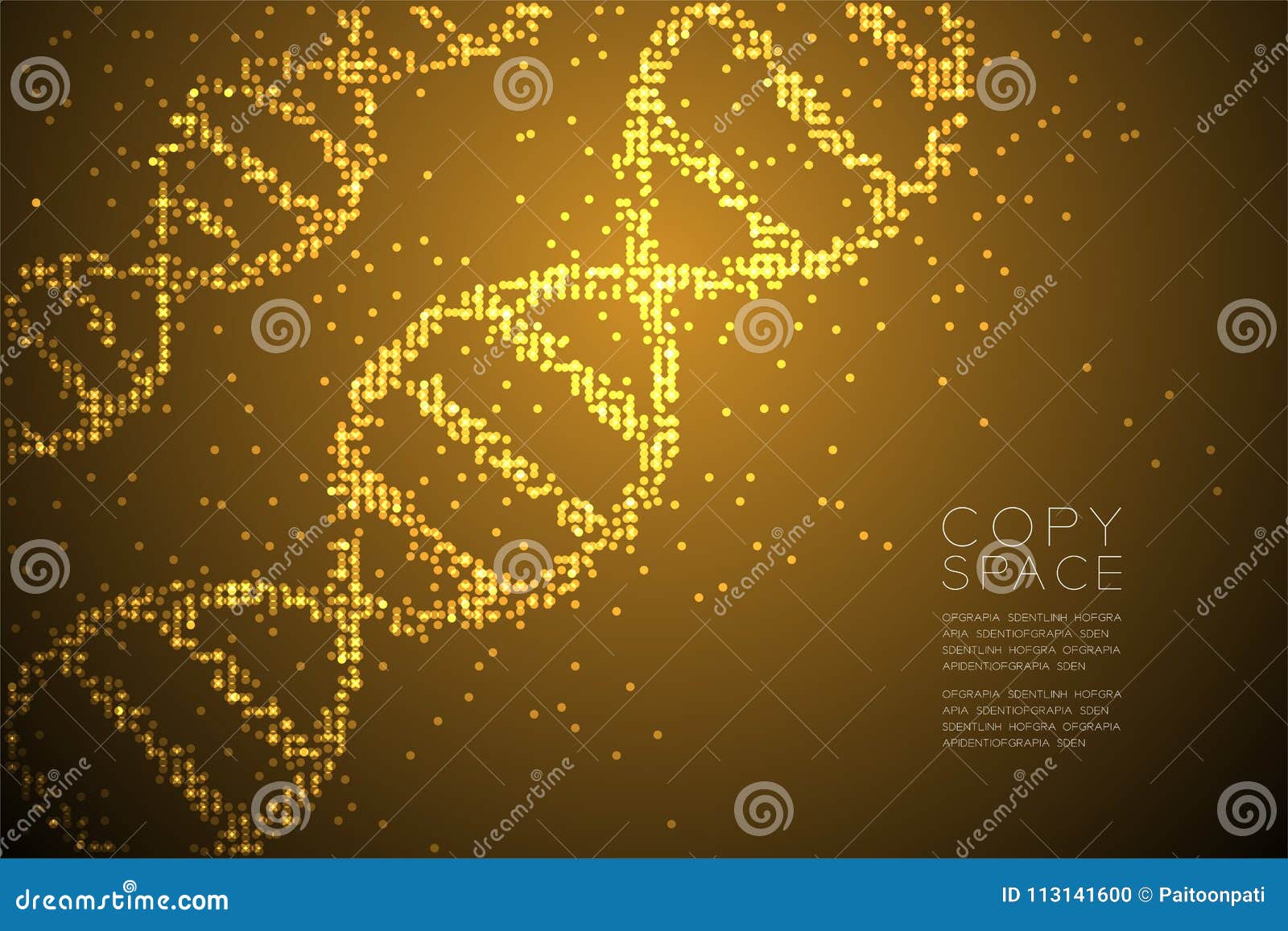Abstract Geometric Circle Dot Pattern DNA Shape, Science Concept Design ...
