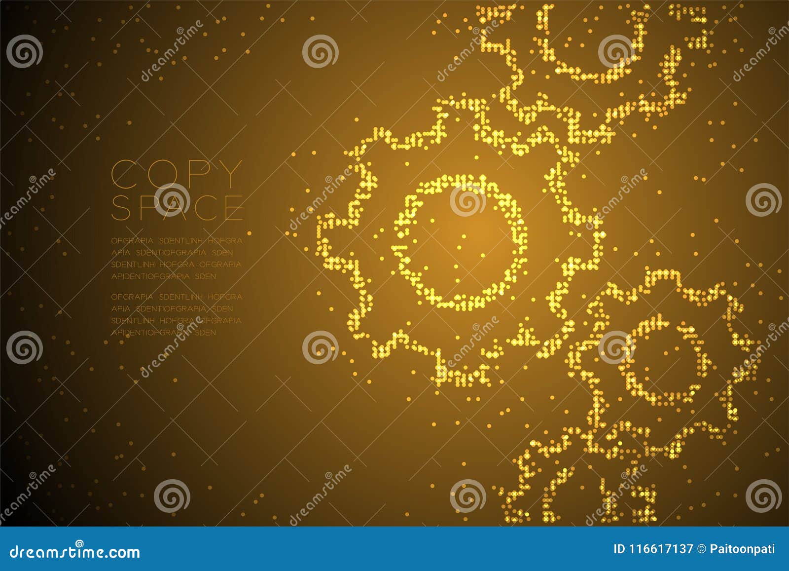 Abstract Geometric Circle Dot Pattern Engineering Gear Shape, Teamwork ...