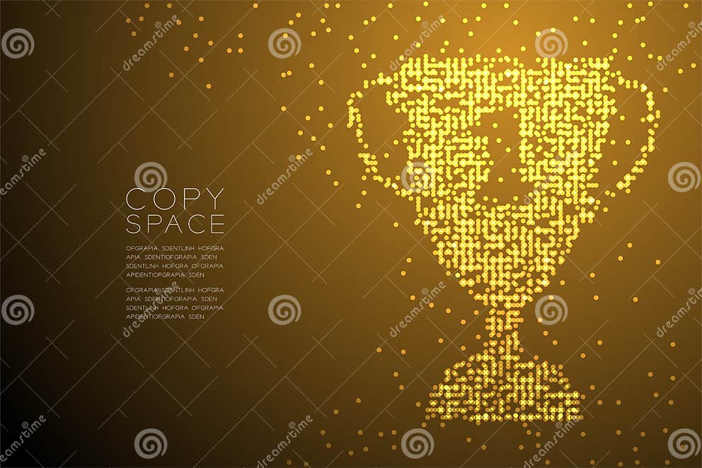Abstract Geometric Circle Dot Pattern Number One Trophy Cup Shape ...