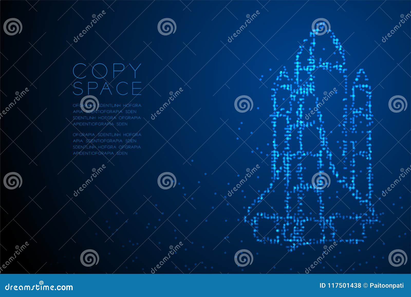 Abstract Geometric Circle Dot Pattern Rocket Spaceship Shape, Space ...