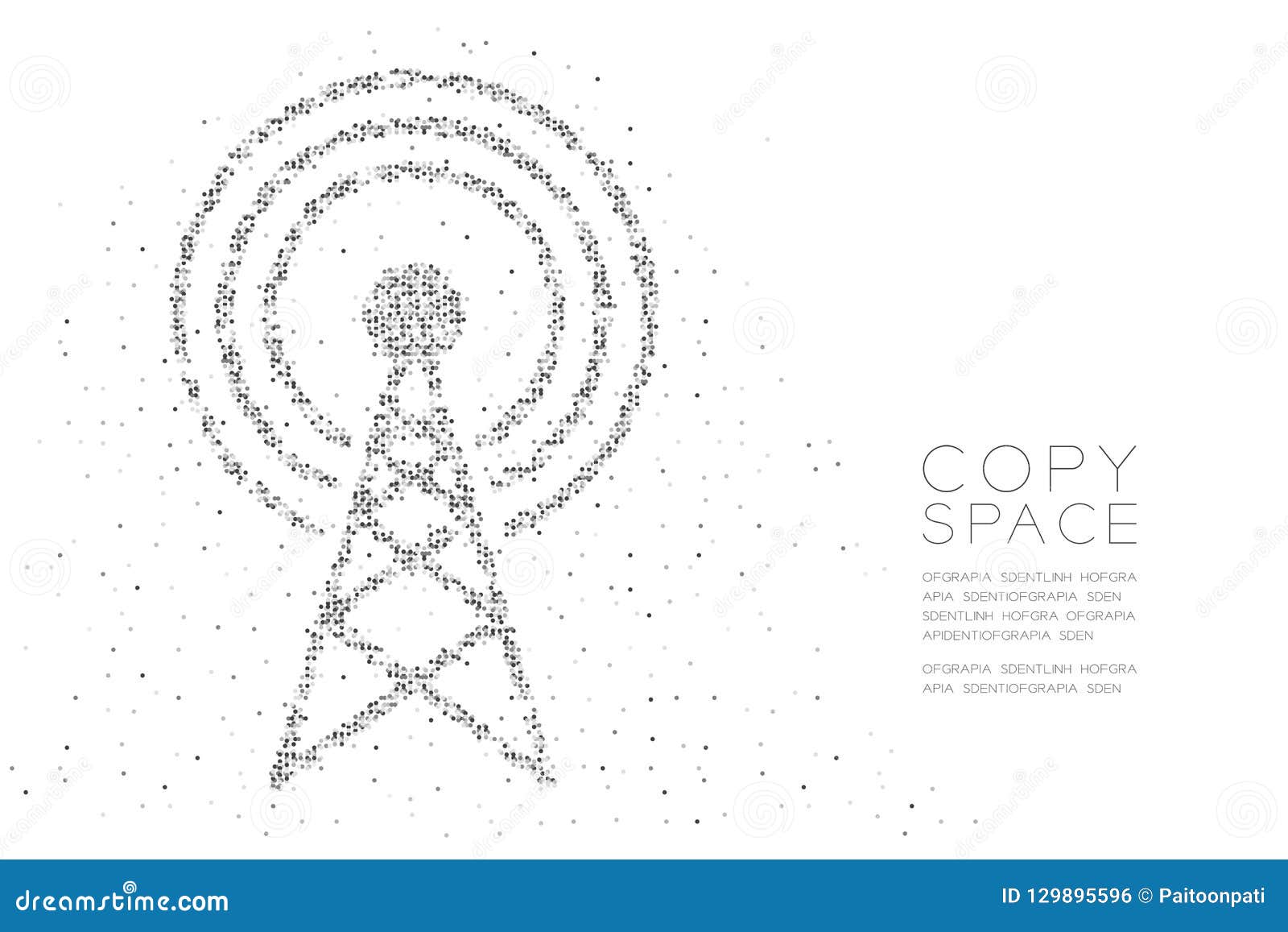 Abstract Geometric Circle Dot Pixel Pattern Antenna Tower Shape ...