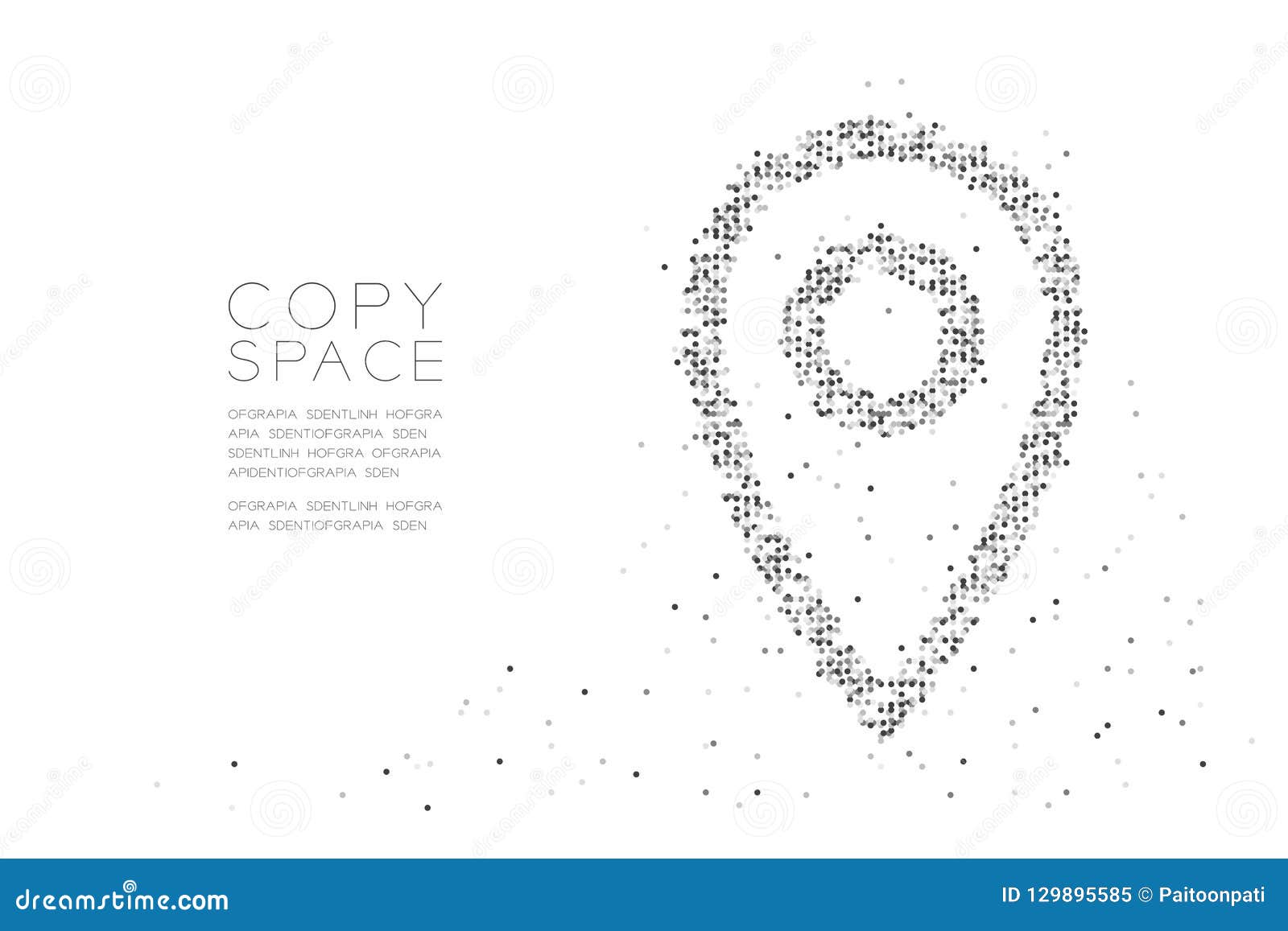 Abstract Geometric Circle Dot Pixel Pattern GPS Navigator Icon Shape ...