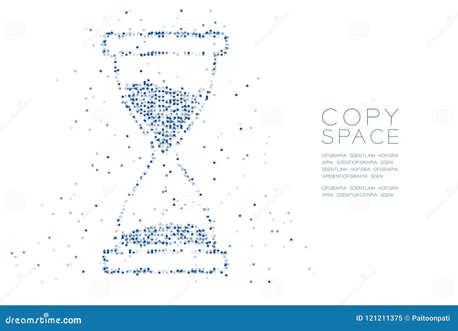 Abstract Geometric Circle Dot Pixel Pattern Hourglass Shape, Digital ...