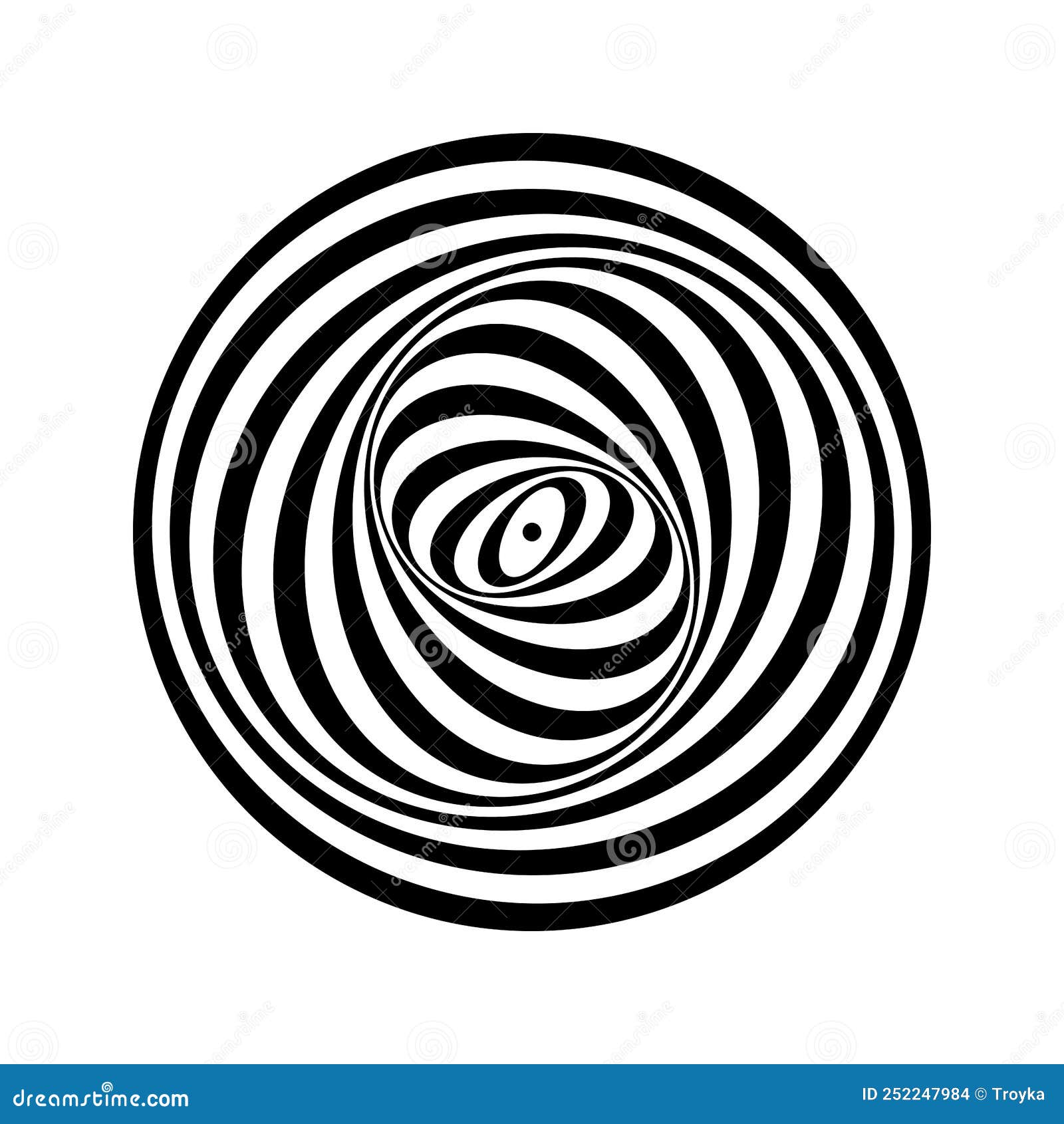 Abstract Geometric Circle Op Art Pattern. Whirl Torsion Illusion Stock ...