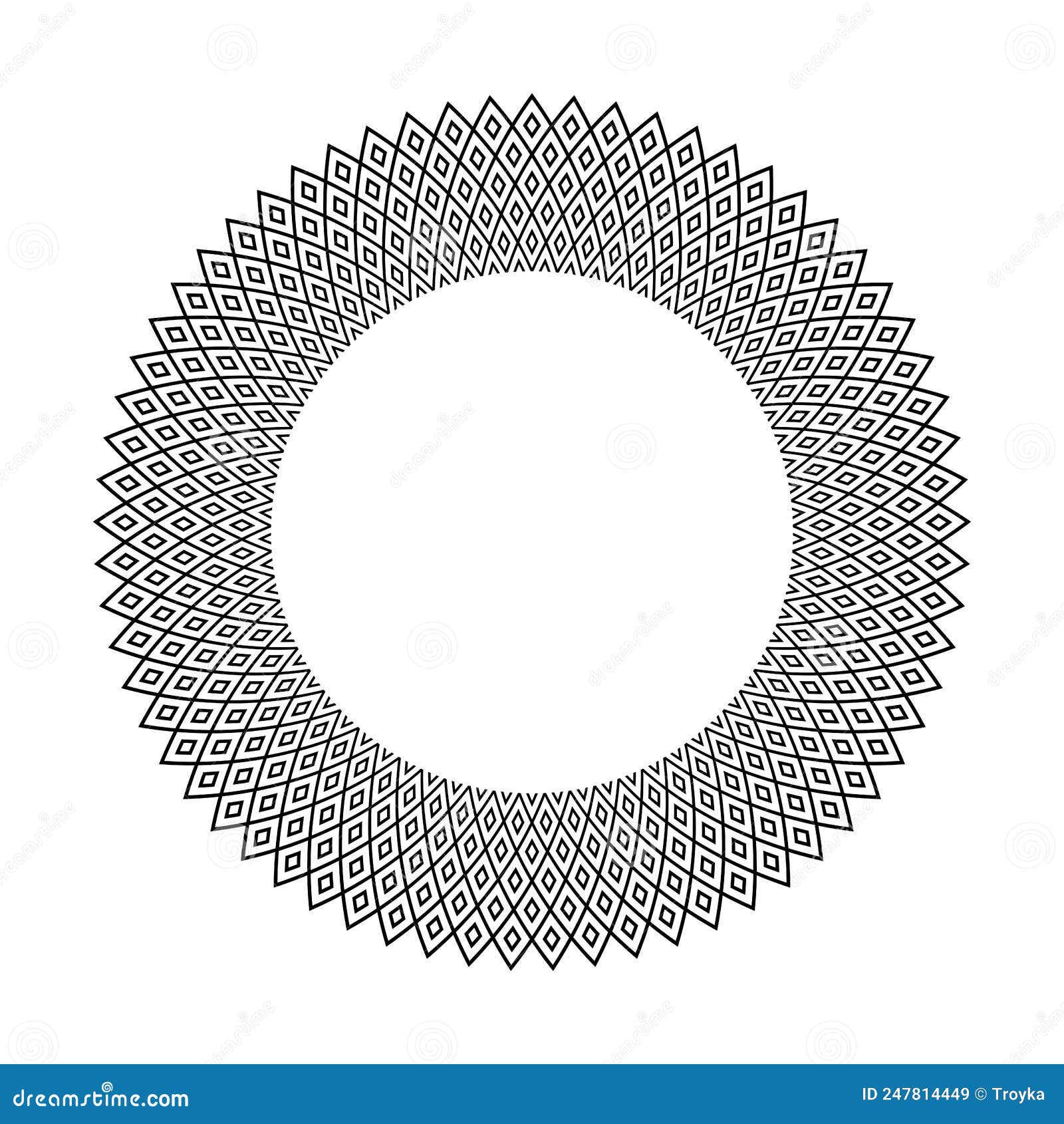Abstract Geometric Circle Pattern for Decorative Round Frame Stock ...