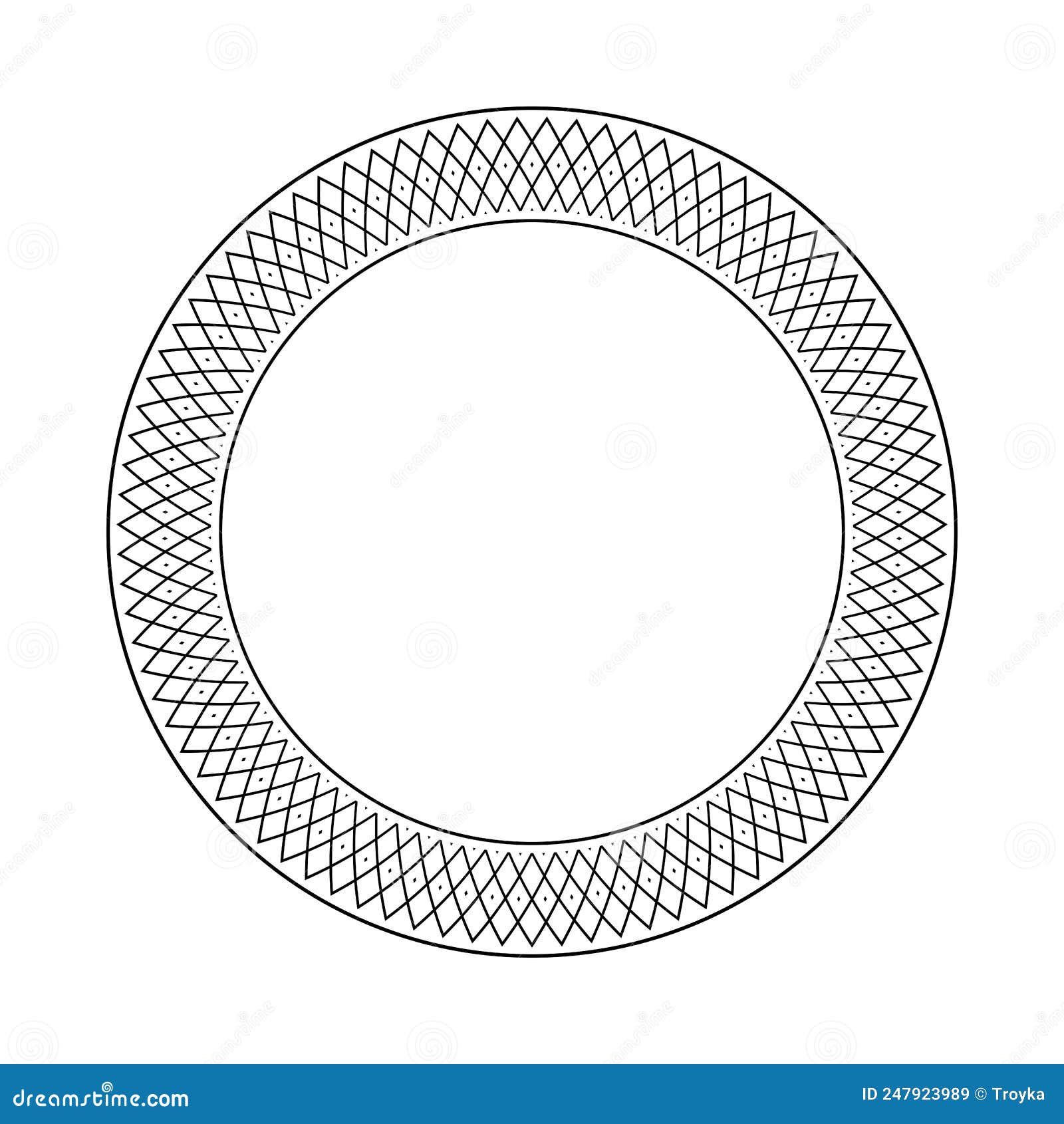Abstract Geometric Circle Pattern for Decorative Round Frame Stock ...