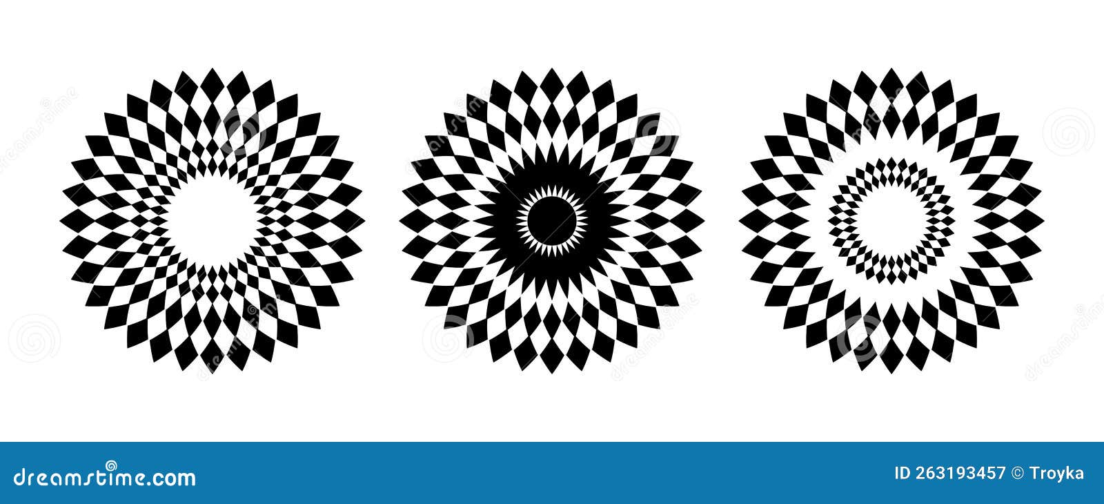 Abstract Geometric Circle Patterns. Decorative Design Elements Set ...