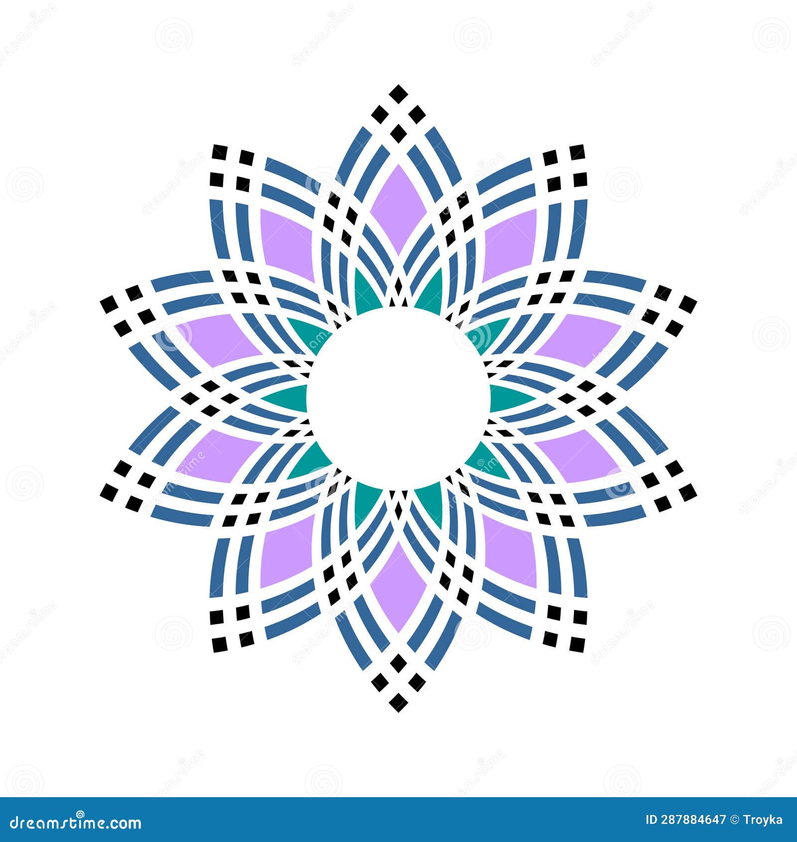 Abstract Geometric Circle Radial Pattern. Flower Icon Stock ...