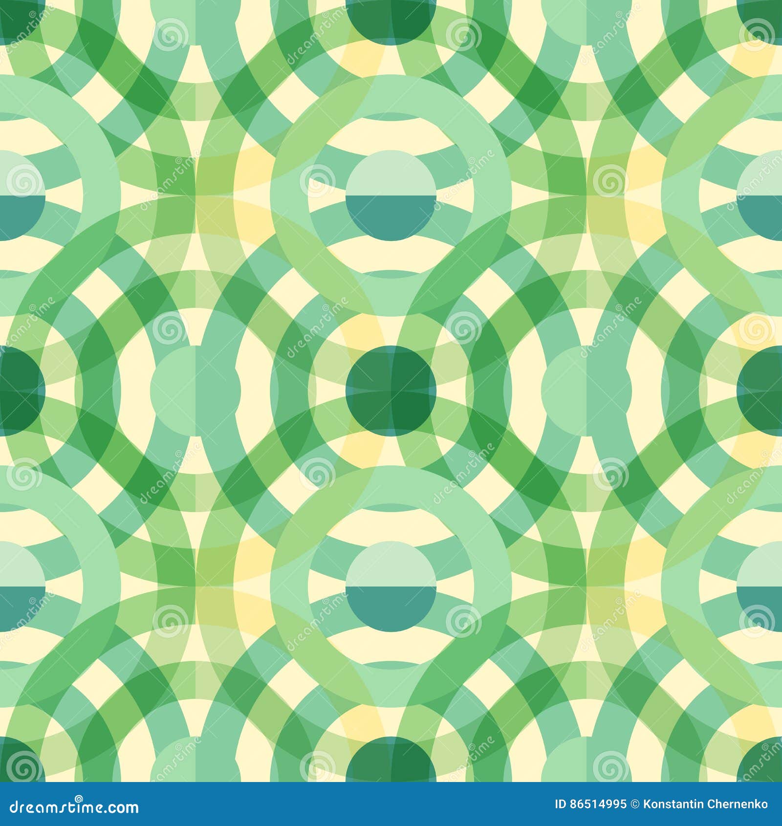 Abstract Geometric Circles Seamless Pattern Stock Vector