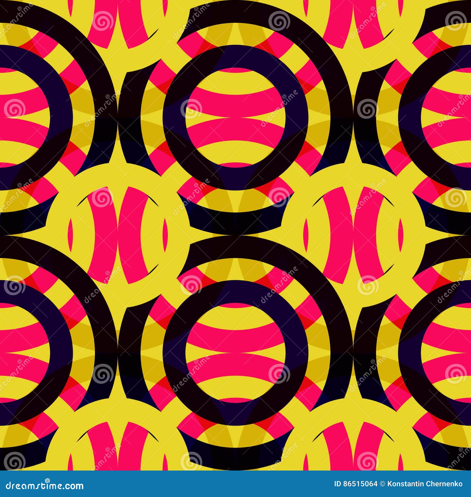 Abstract Geometric Circles Seamless Pattern Stock Vector