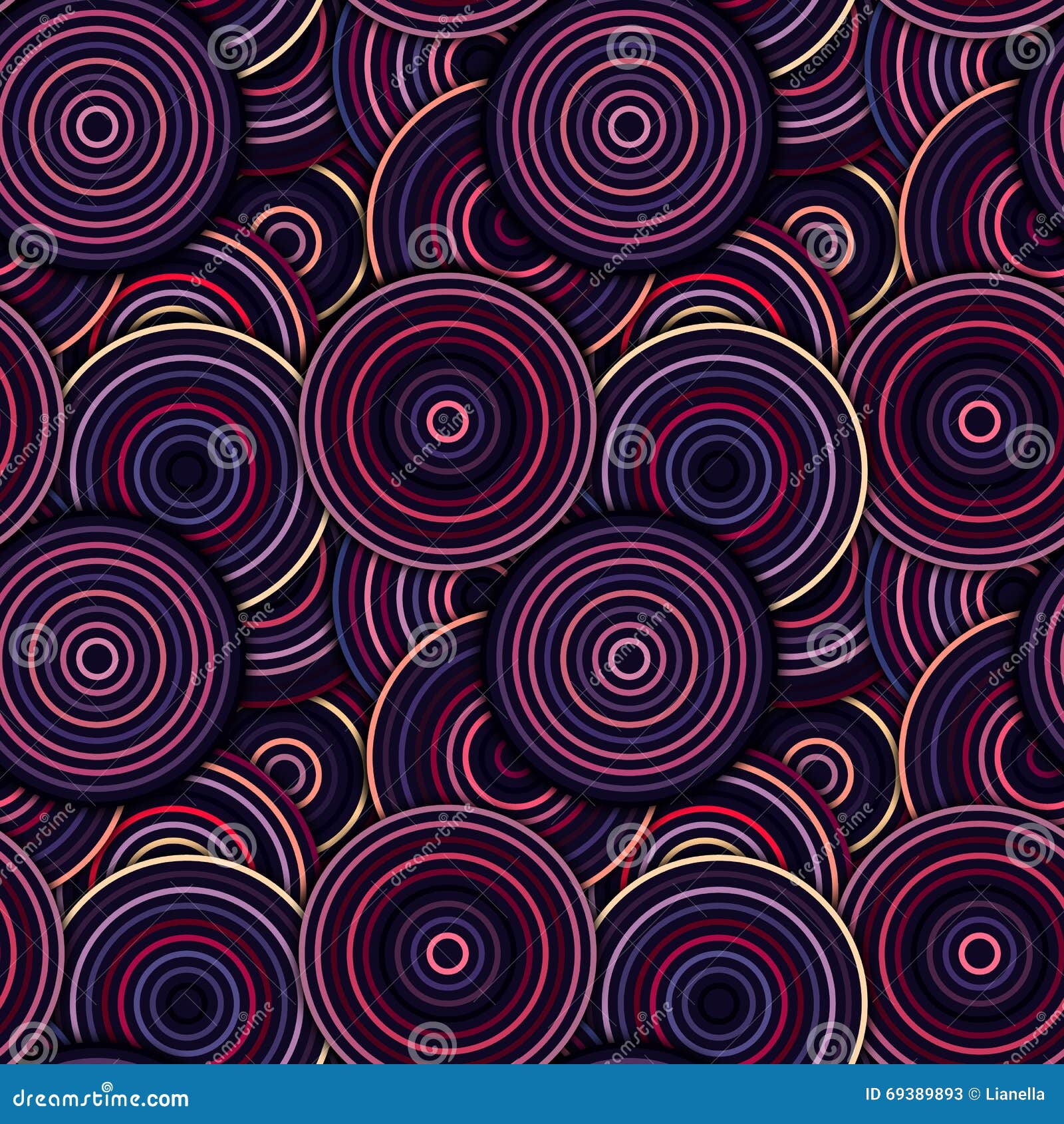 Abstract Geometric Circles Seamless Pattern Stock Vector - Illustration ...