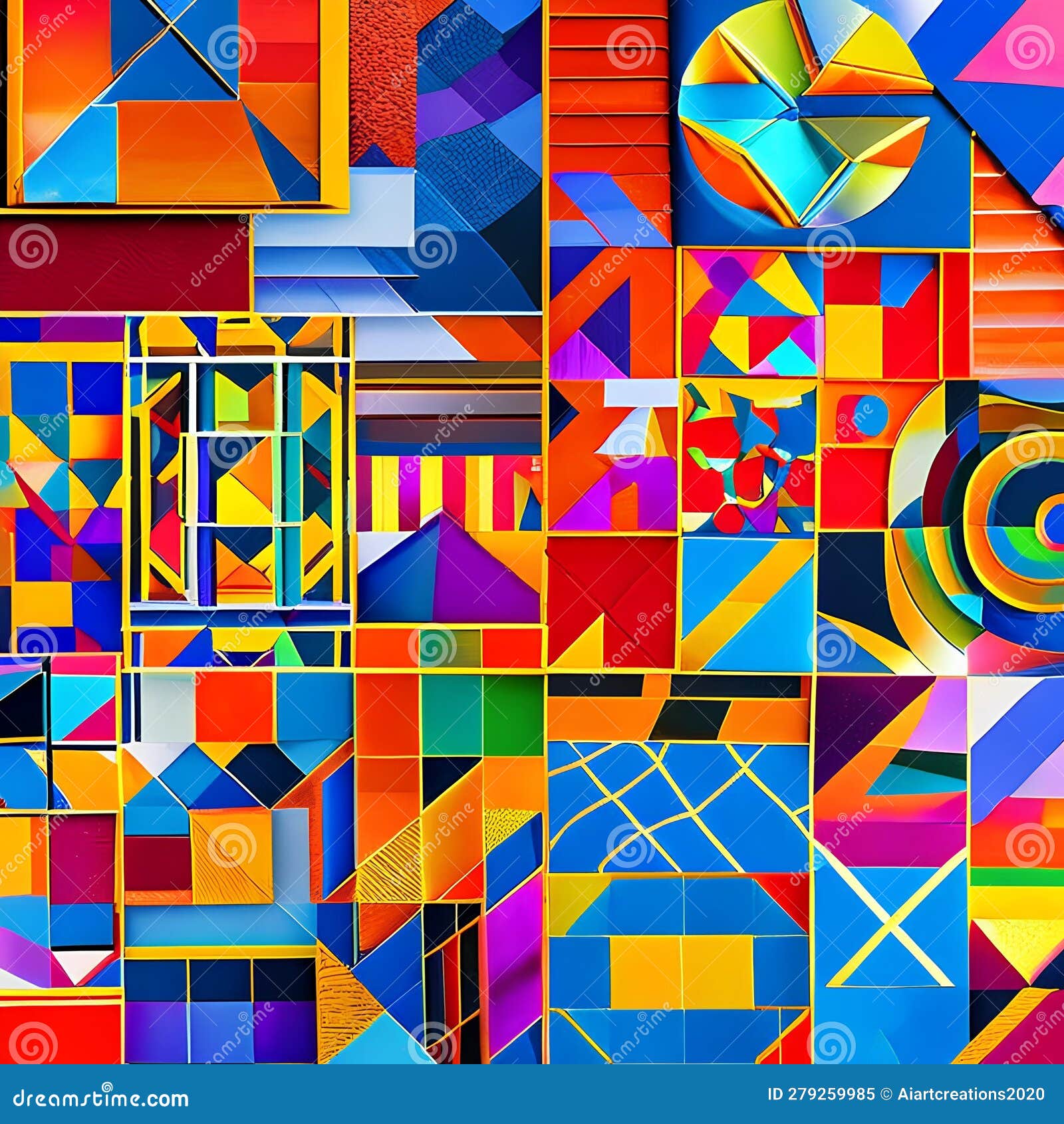 1064 Abstract Geometric Collage A Vibrant And Dynamic Background Featuring An Abstract Collage