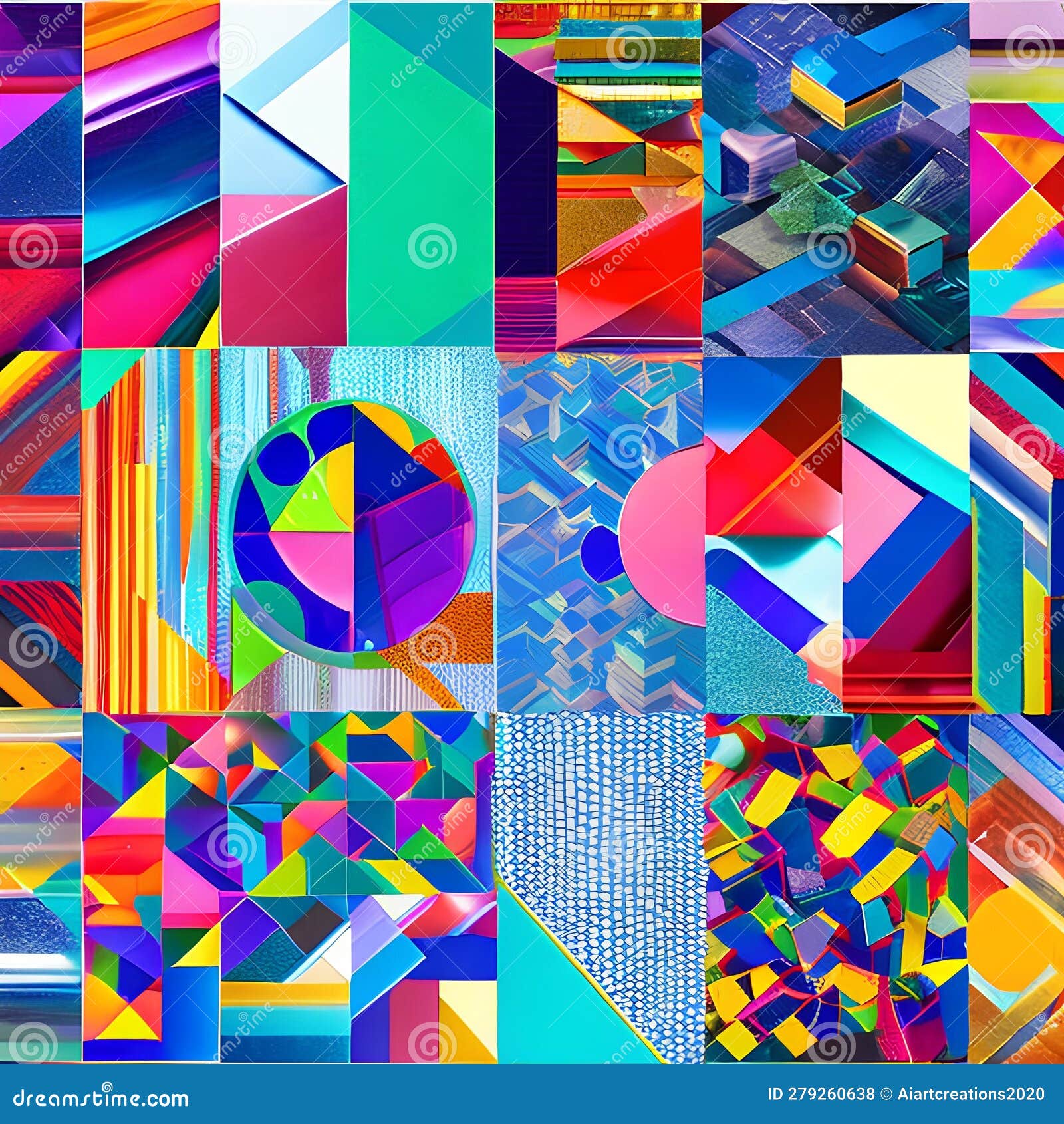 1064 Abstract Geometric Collage: a Vibrant and Dynamic Background ...