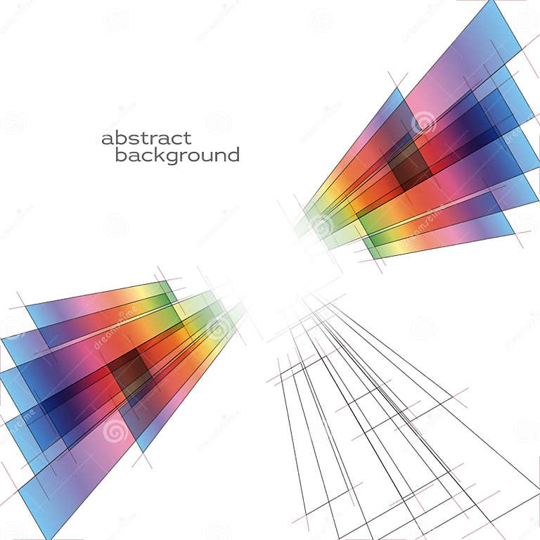 Abstract Geometric Colored Background of Rectangular Lines on a White ...