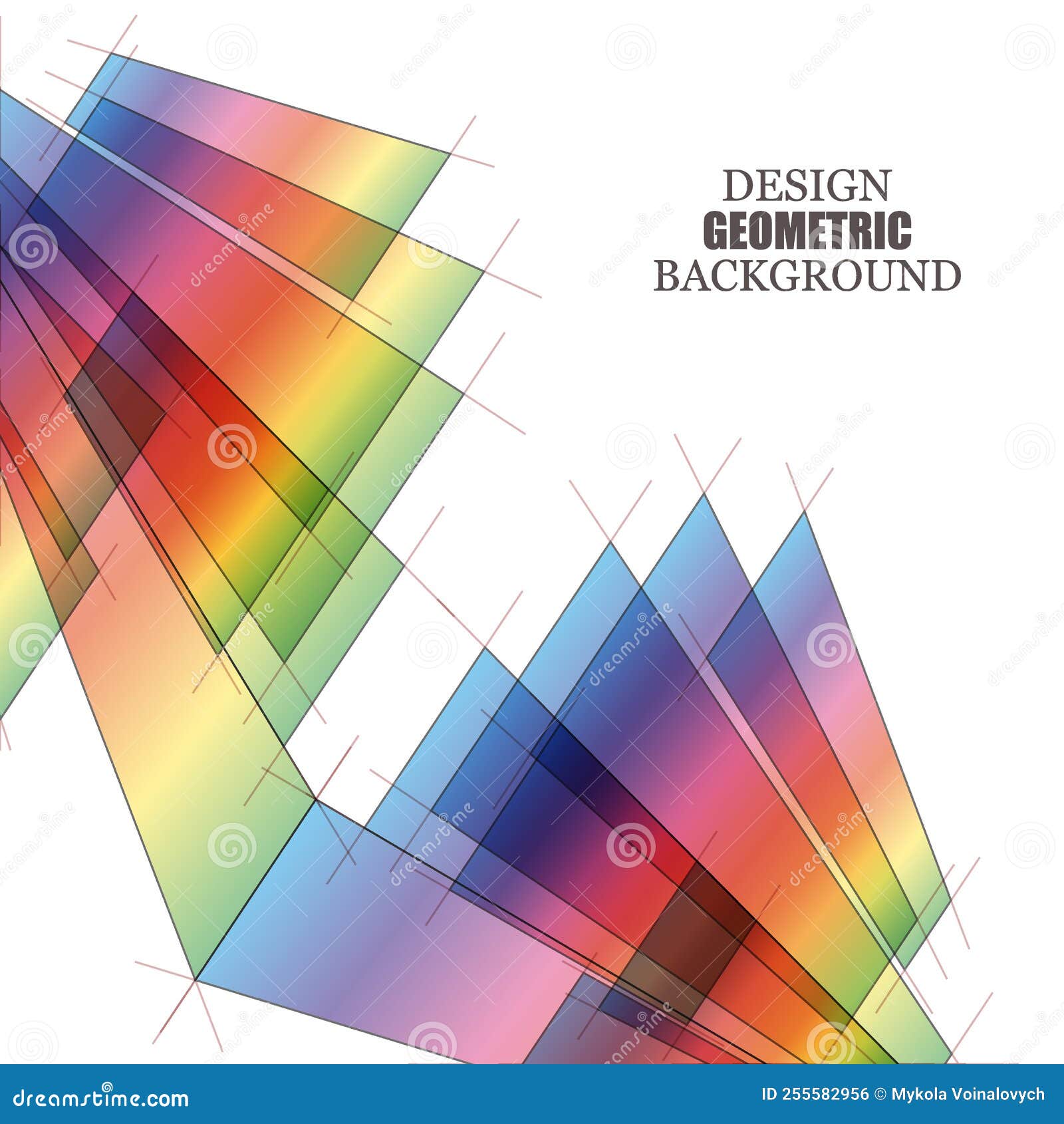 Abstract Geometric Colored Background of Rectangular Vector Lines on a ...