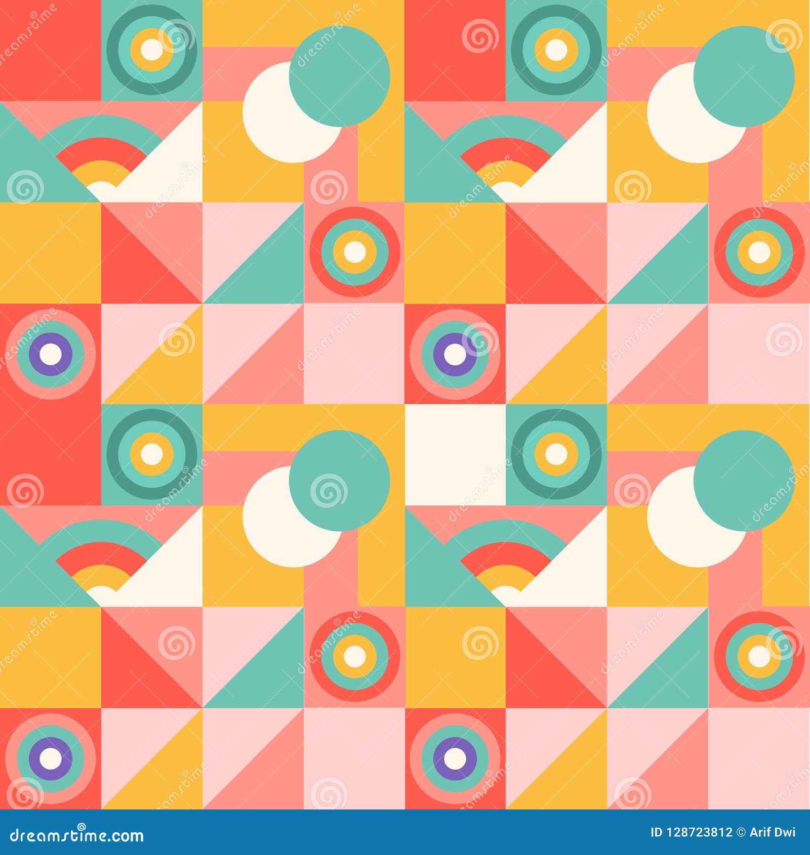 Abstract Geometric Colorful Pattern with Different Shape Vector Stock ...