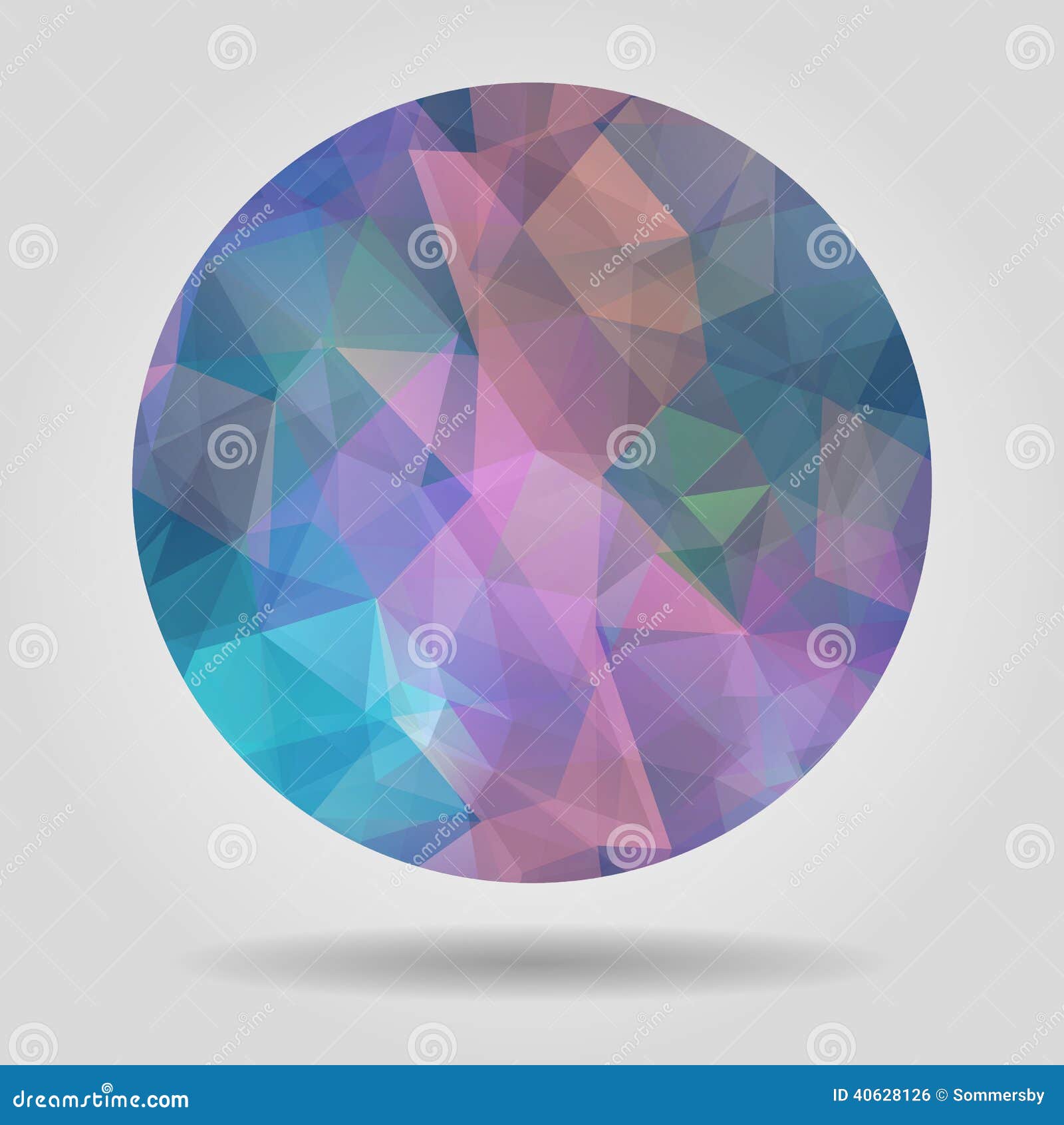 Abstract Geometric Colourful Spherical Shape from Triangular Faces for ...