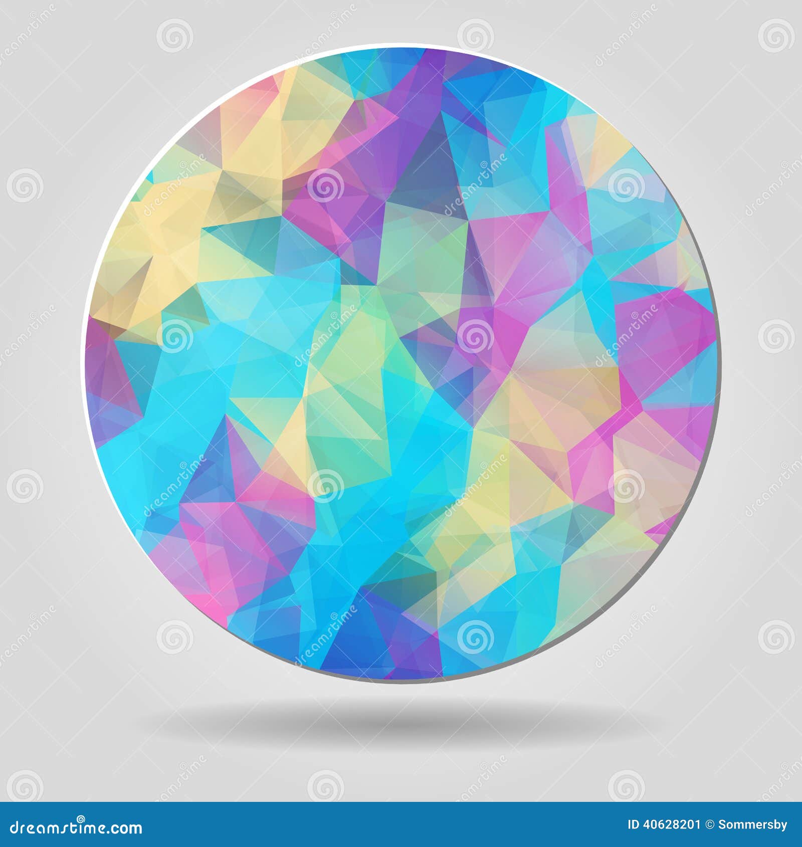 Abstract Geometric Colourful Spherical Shape with Triangular Pol Stock ...
