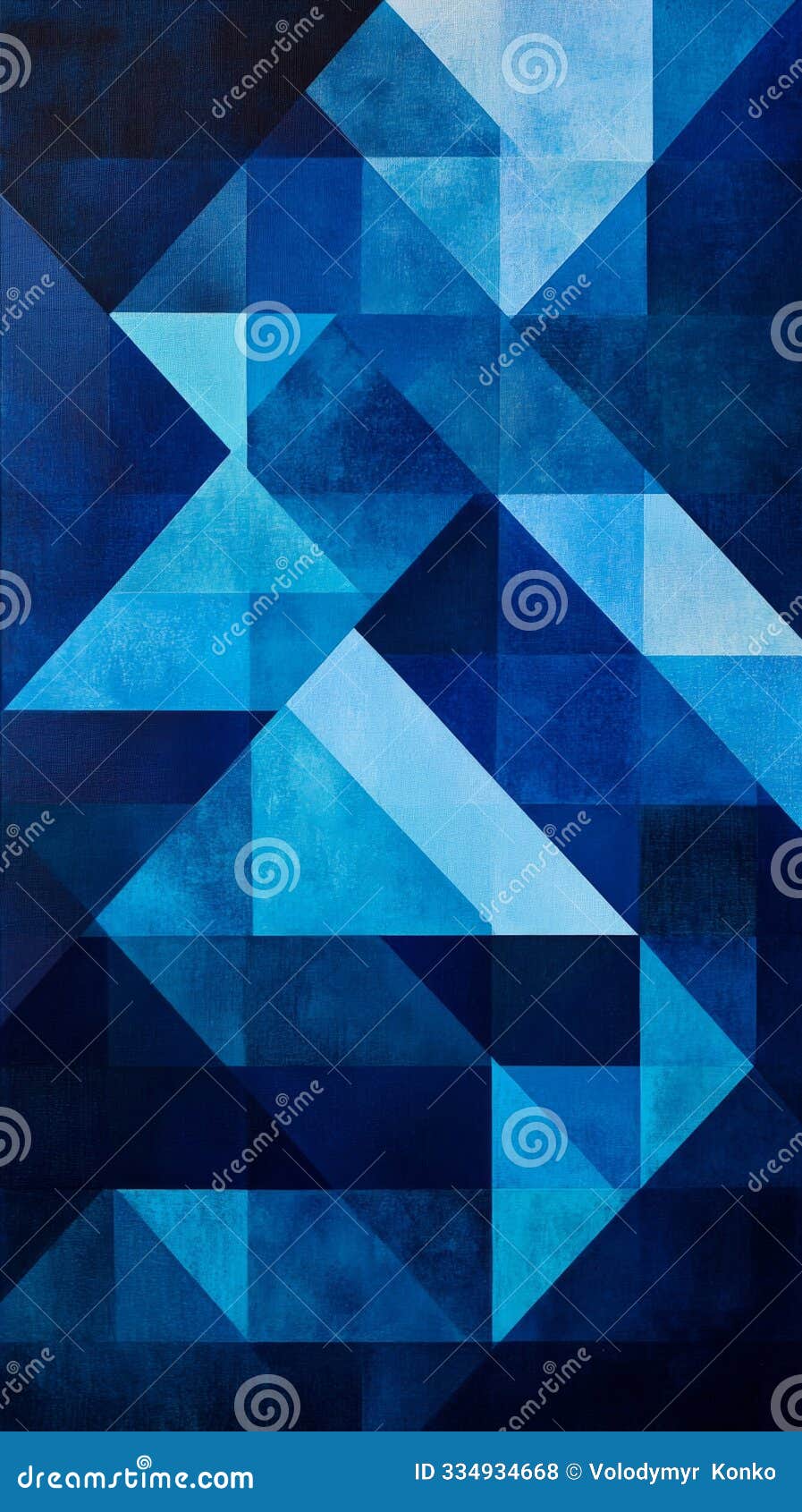 Abstract Geometric Composition with Blue Triangles Stock Photo - Image ...