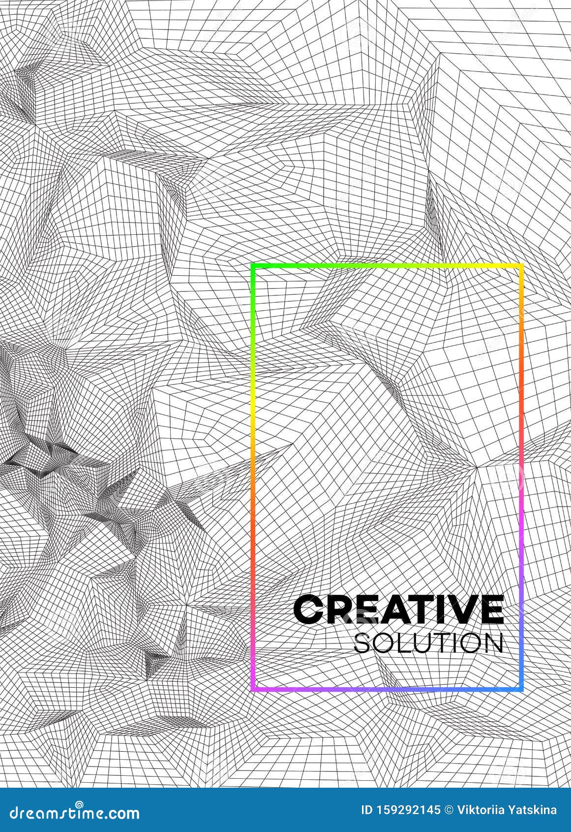 Abstract Geometric Composition with Decorative Triangles Grid. Vector ...