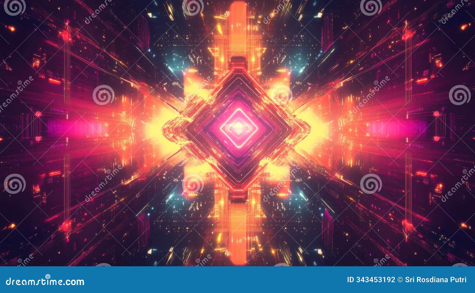 Composition Of Digital Scope Scanning On Glowing Blue Background ...