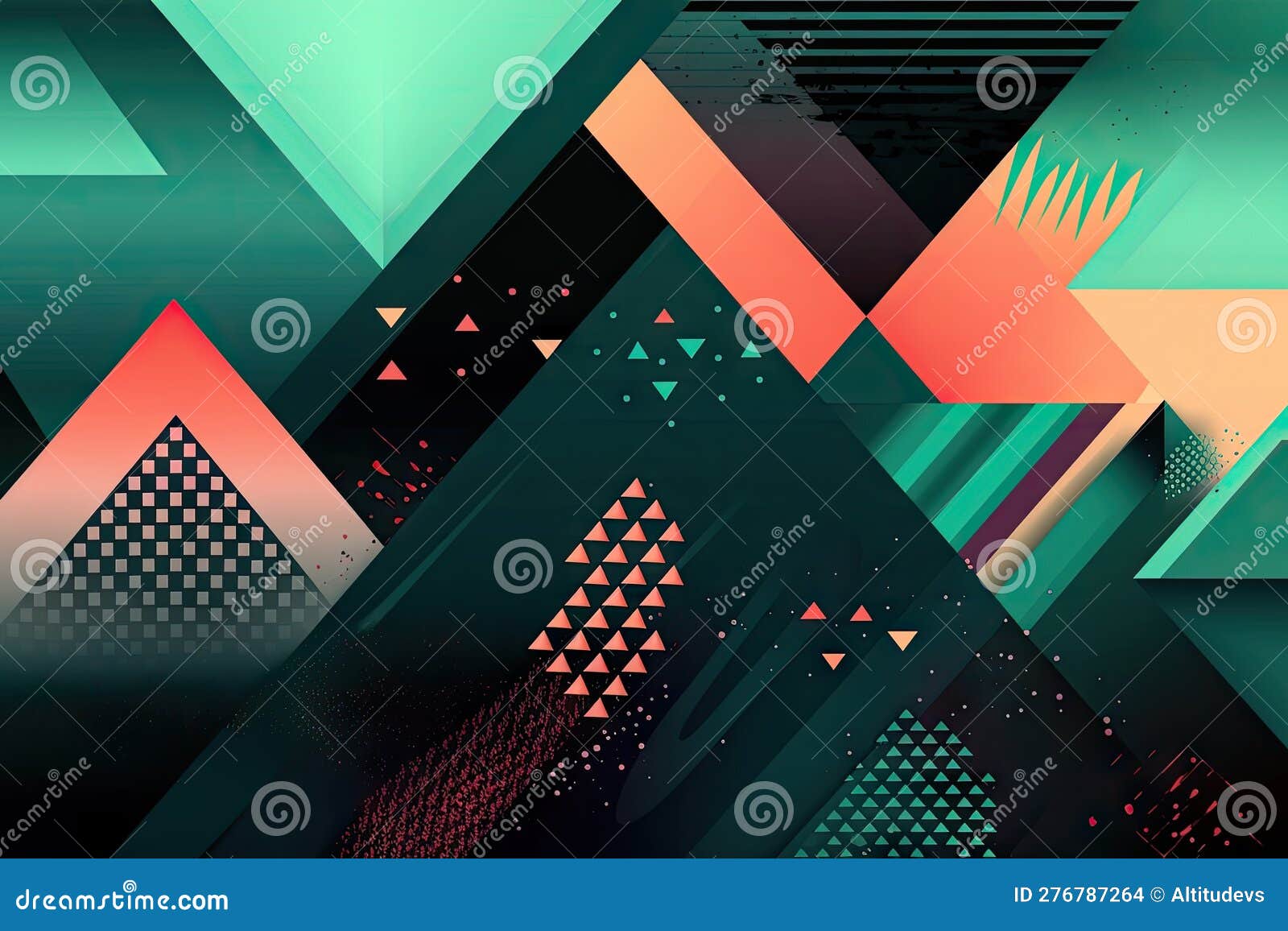 Abstract Geometric Composition with Gradients, Textures and Patterns ...