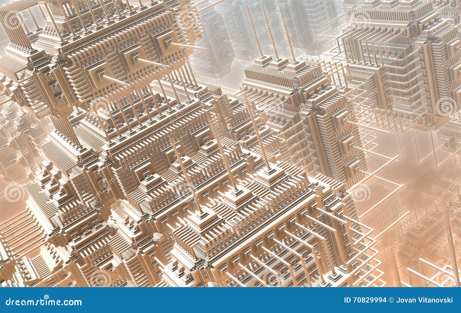 Abstract Geometric Composition Made in 3d Software Stock Illustration ...