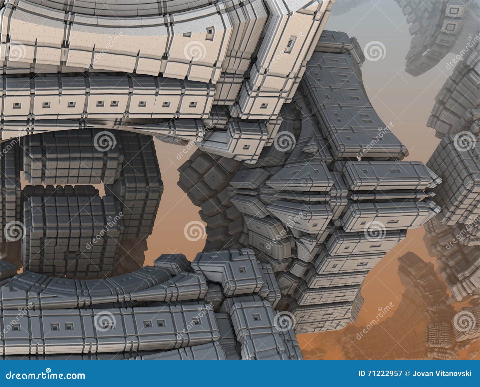 Abstract Geometric Composition Made in 3d Software Stock Illustration ...