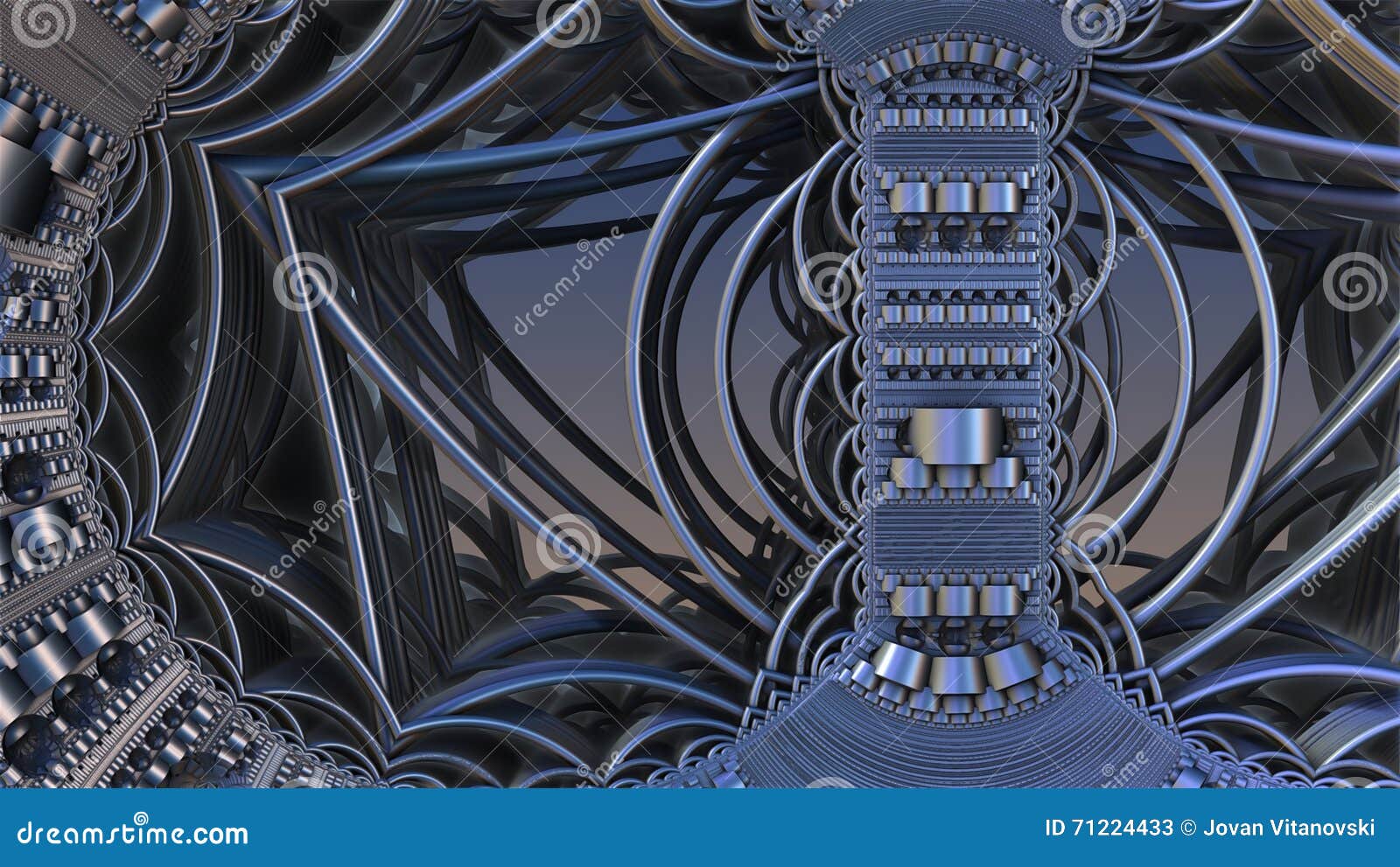 Abstract Geometric Composition Made in 3d Software Stock Illustration ...