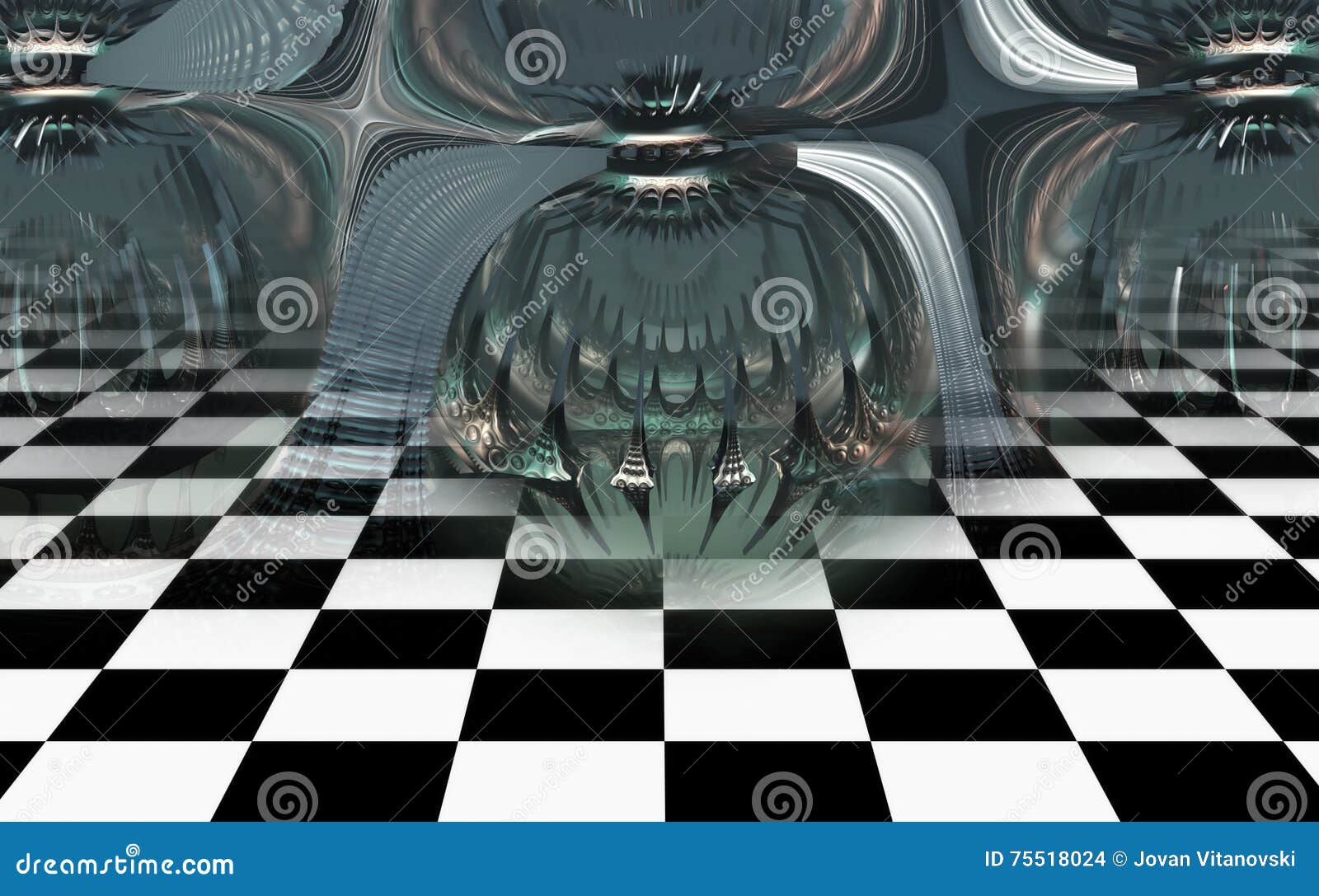 Abstract Geometric Composition Made in 3d Software Stock Illustration ...