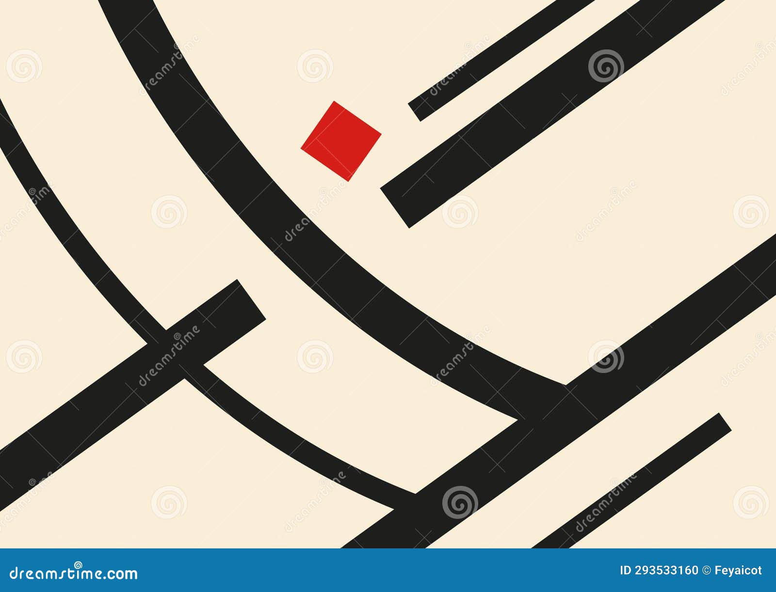 Abstract Geometric Composition with Simple Shapes, Poster Style, Vector ...