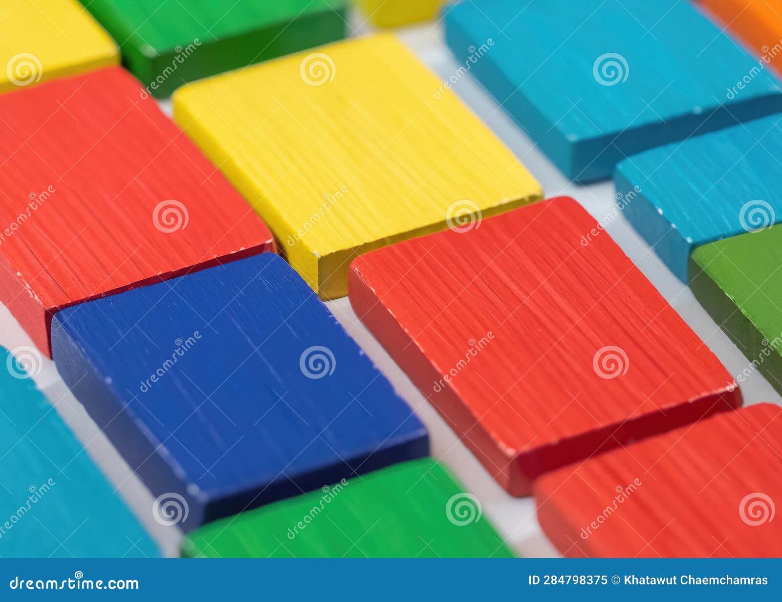Abstract Geometric Composition: Spectrum of Wooden Blocks, a Visual ...