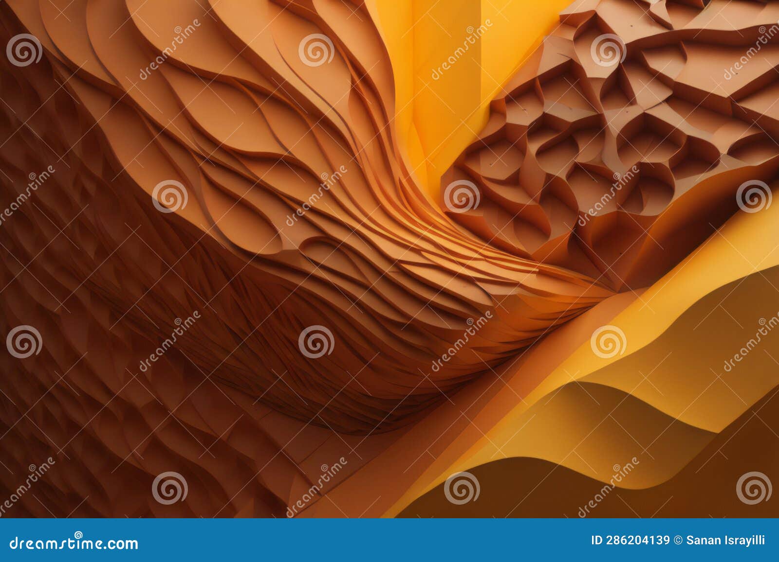Abstract Geometric Composition, Wavy Surface with Relief Effect. Ai ...