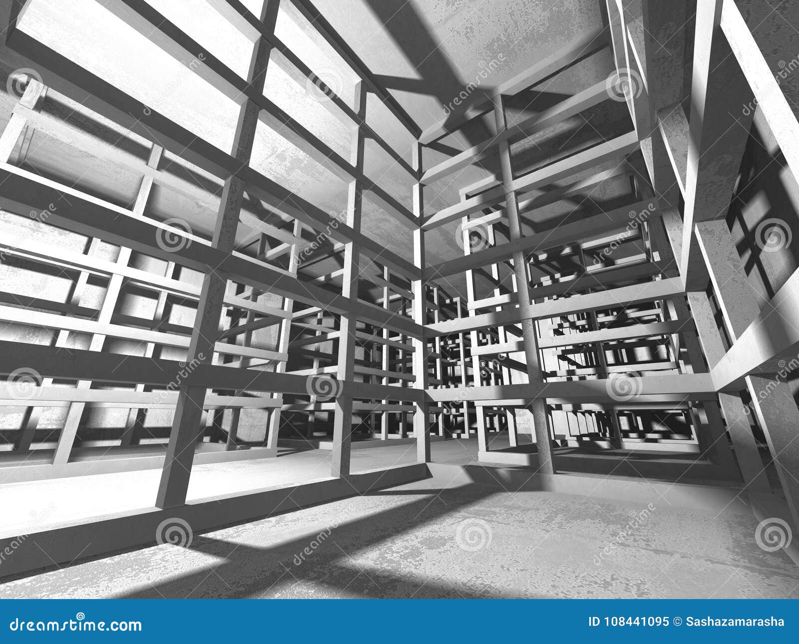 Abstract Geometric Concrete Architecture Background Stock Illustration ...