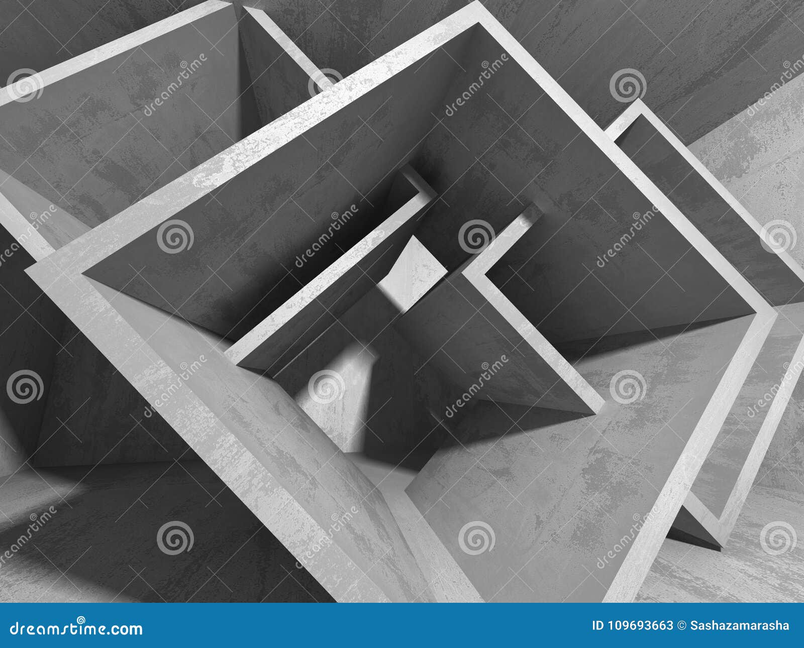 Abstract Geometric Concrete Architecture Background Stock Illustration ...