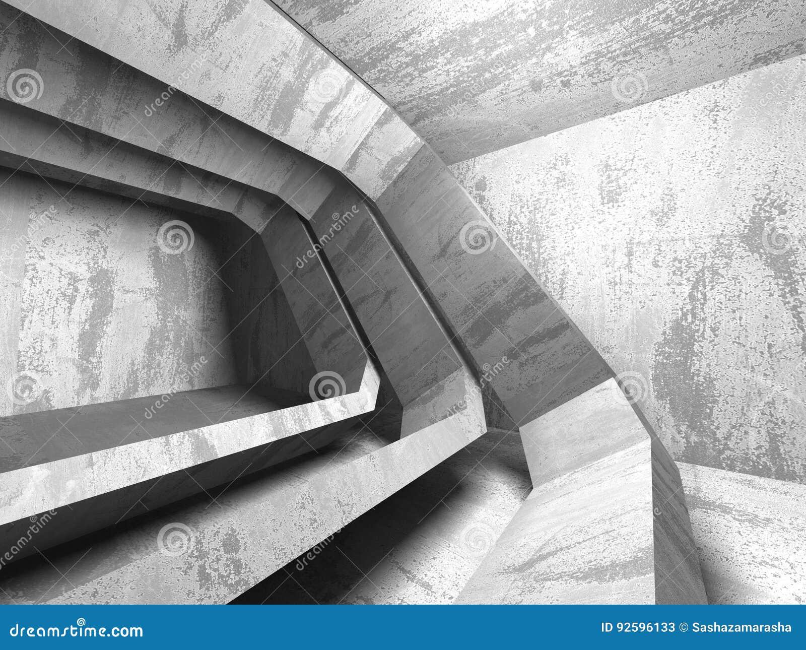 Abstract Geometric Concrete Architecture Background Stock Illustration ...