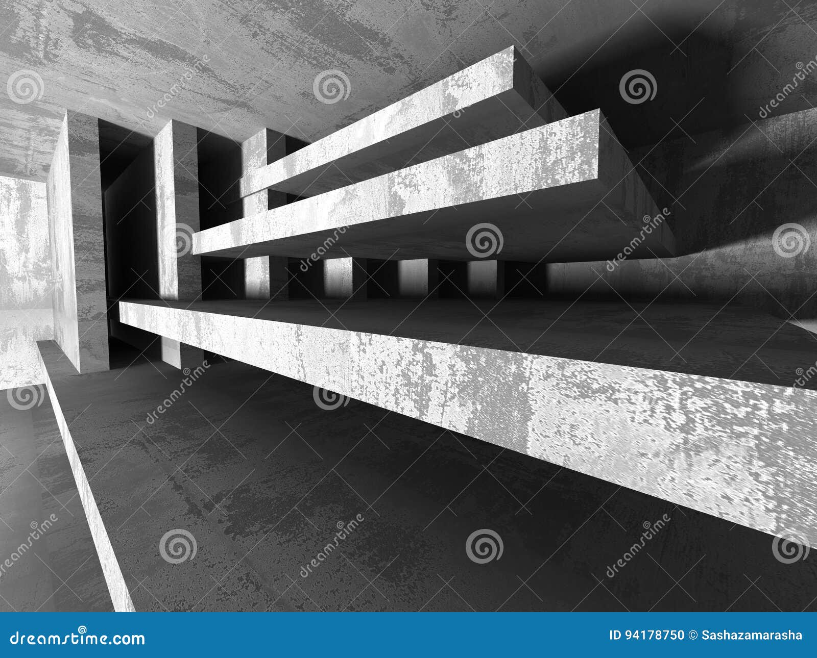 Abstract Geometric Concrete Architecture Background Stock Illustration ...