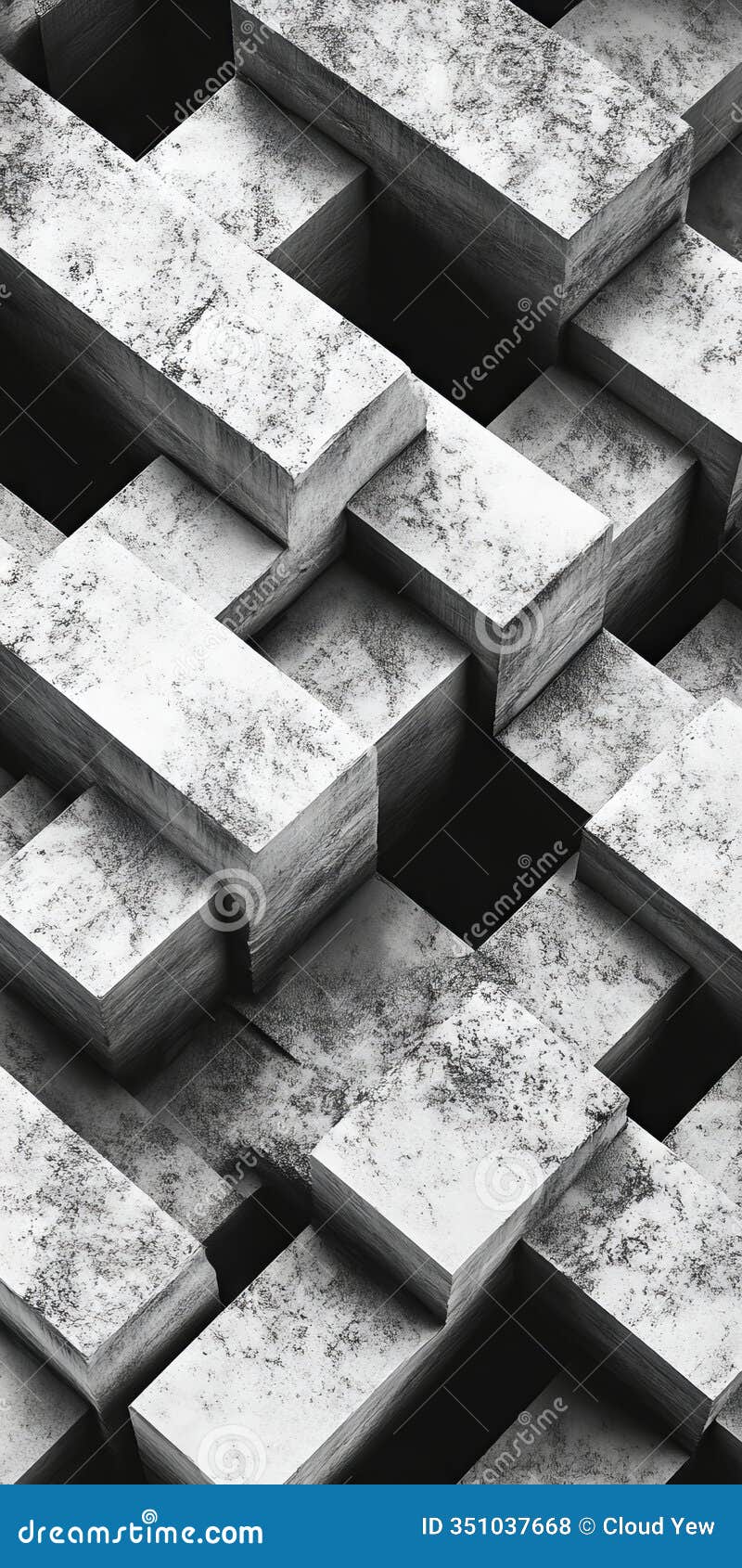 Abstract Geometric Concrete Blocks with Textured Surface Stock ...