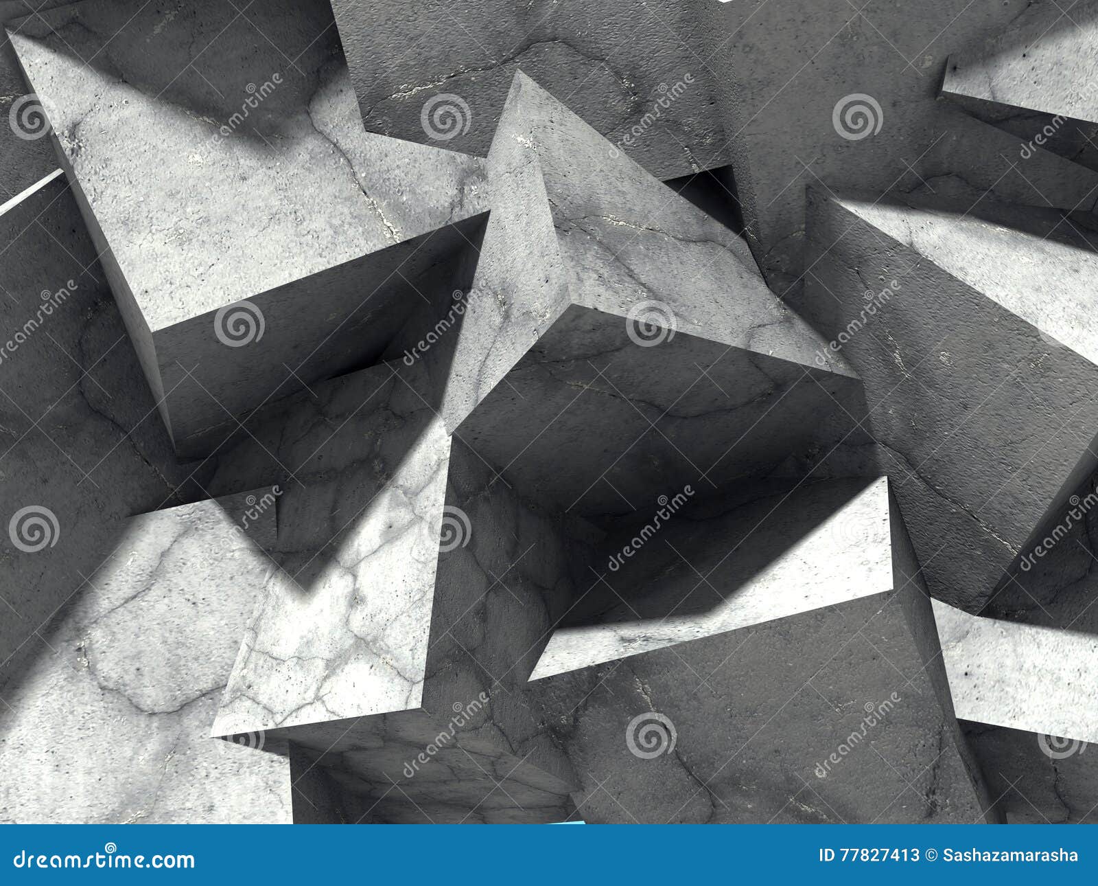 Abstract Geometric Concrete Cubes Blocks Background Stock Illustration ...
