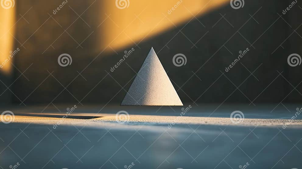 Abstract Geometric Cone in Minimalist Setting with Dramatic Lighting ...