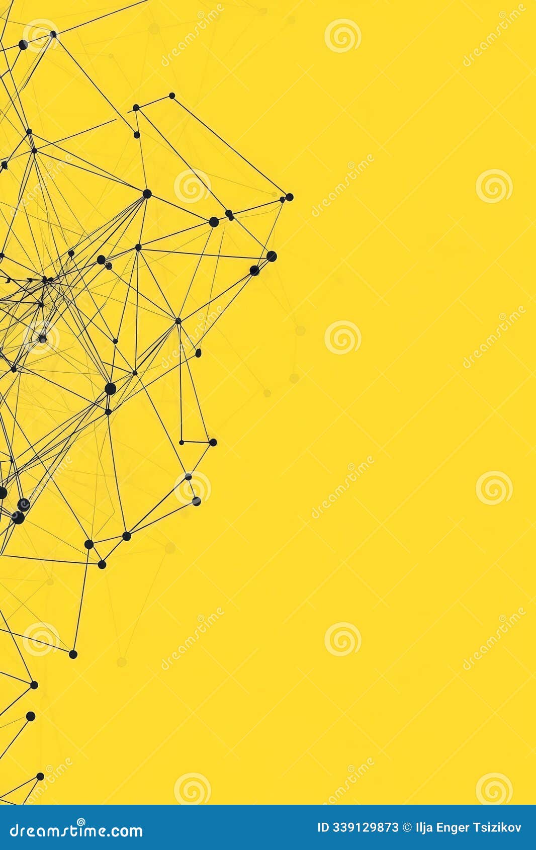 Abstract Geometric Connect the Dots Design on Yellow Background ...