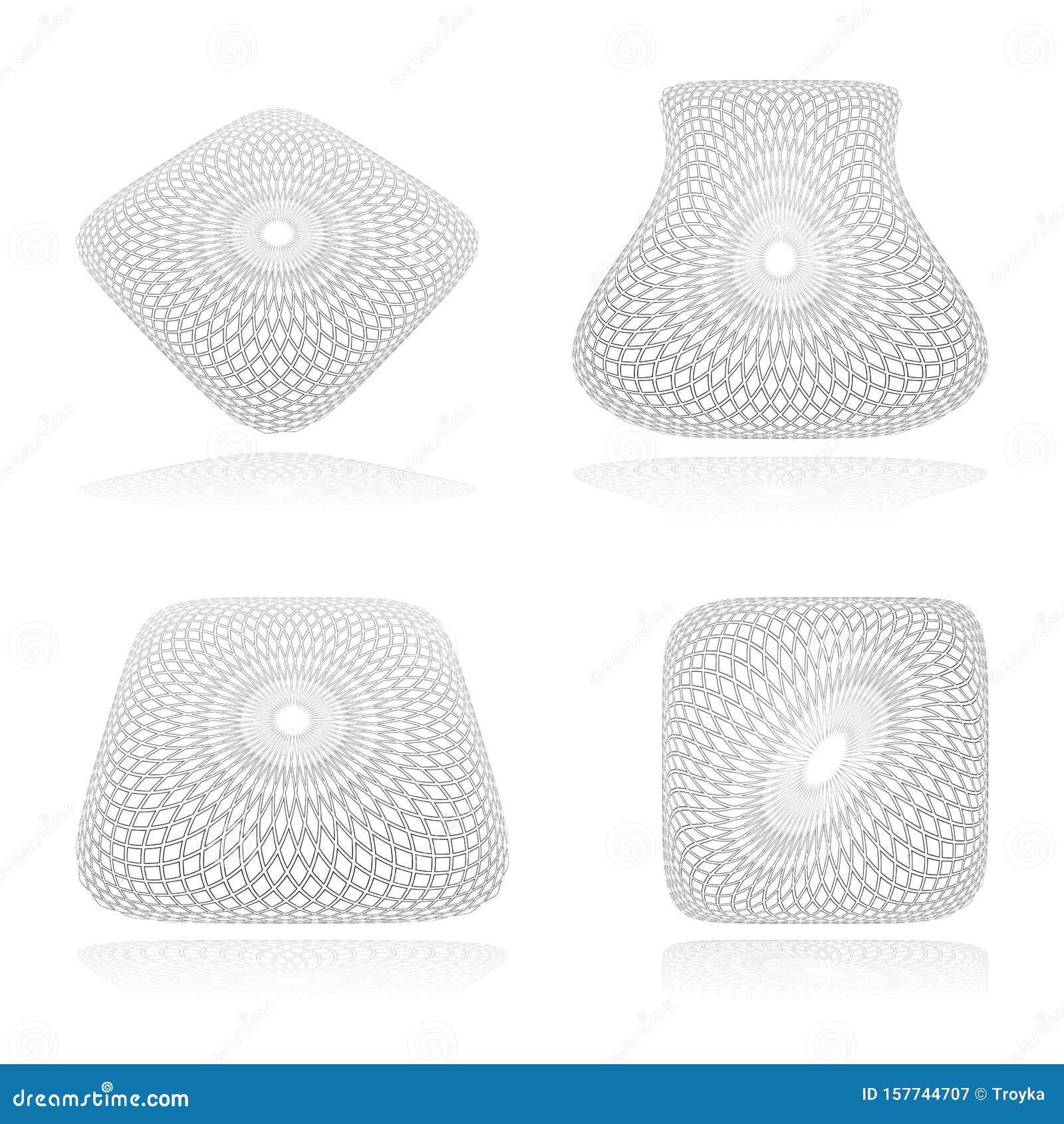 Abstract Geometric Convex Shapes. Design Elements Set Stock Vector ...