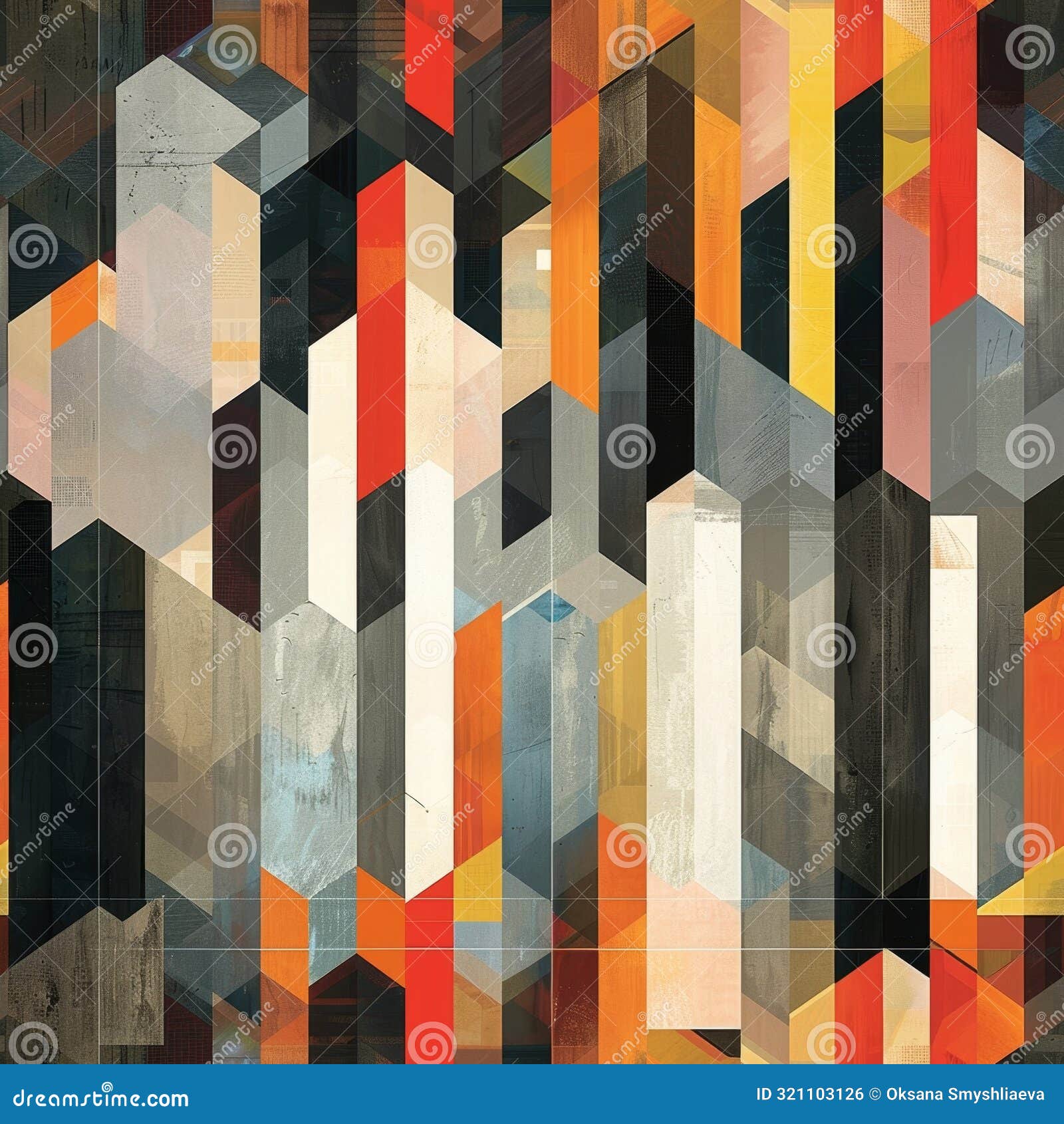 Abstract Geometric Cubes Background in Warm Color Palette Stock Photo ...