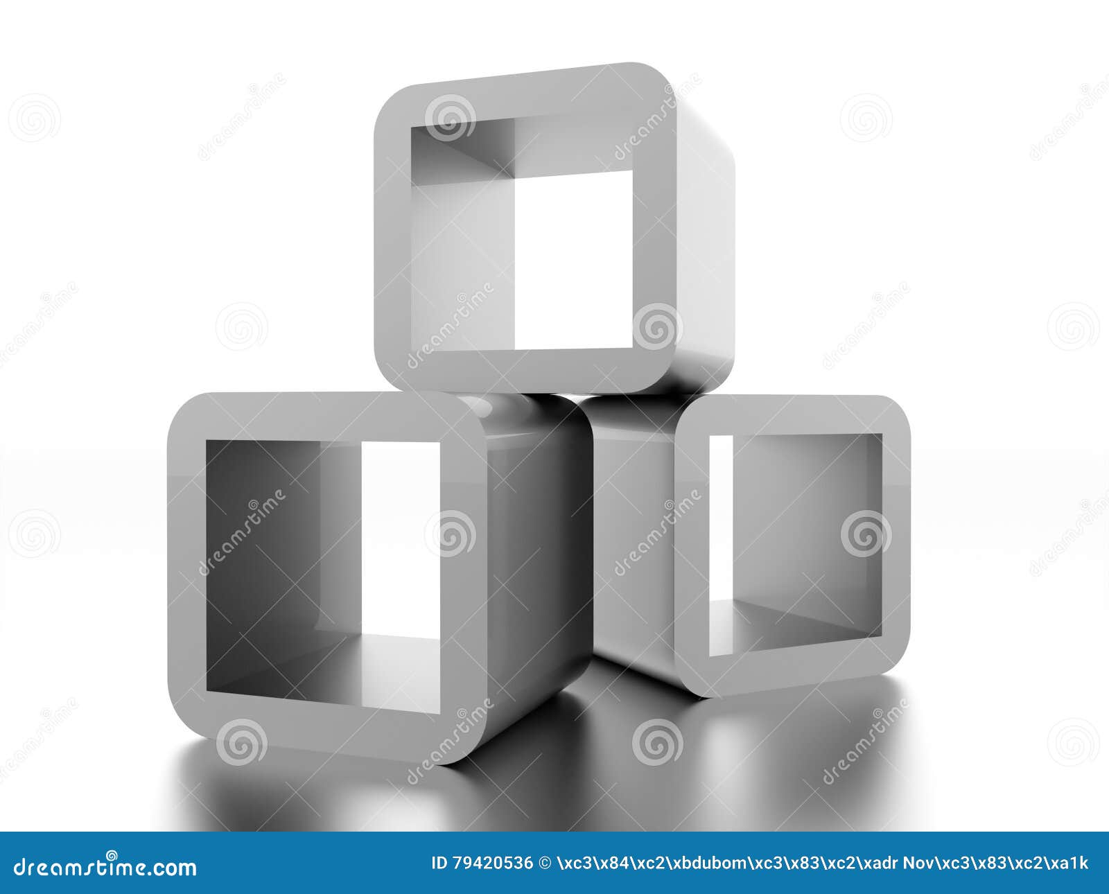 Abstract Geometric Cubes Concept Rendered Stock Illustration ...