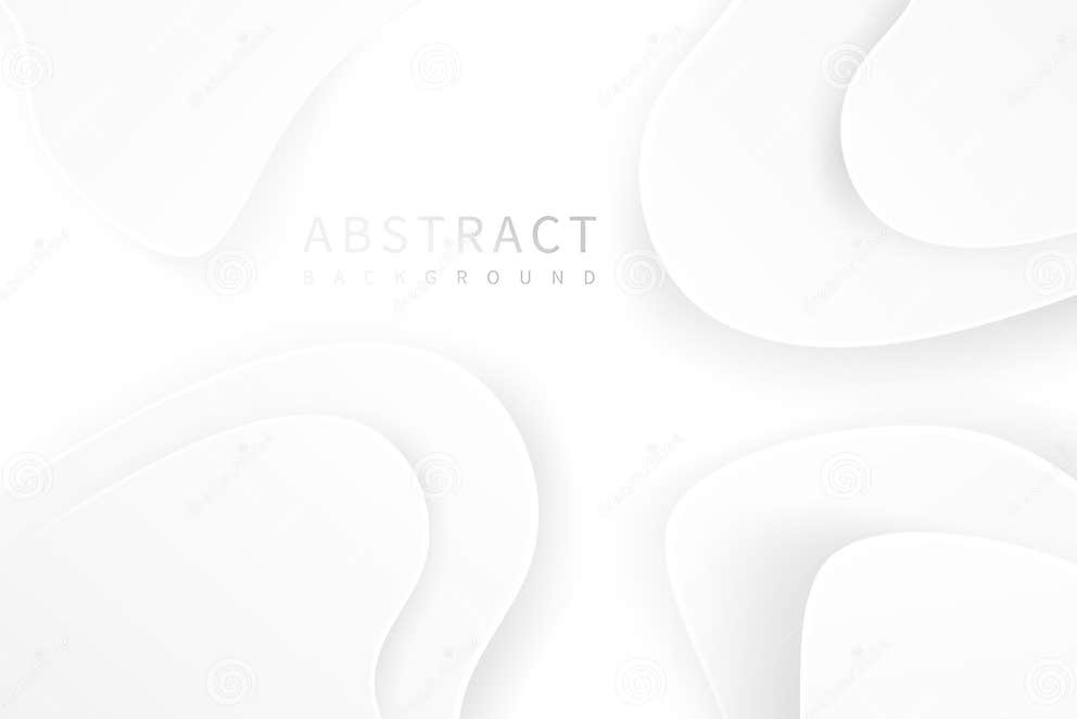 Abstract Geometric Curve White and Gray Gradient Background. Modern and Minimal White Elements ...