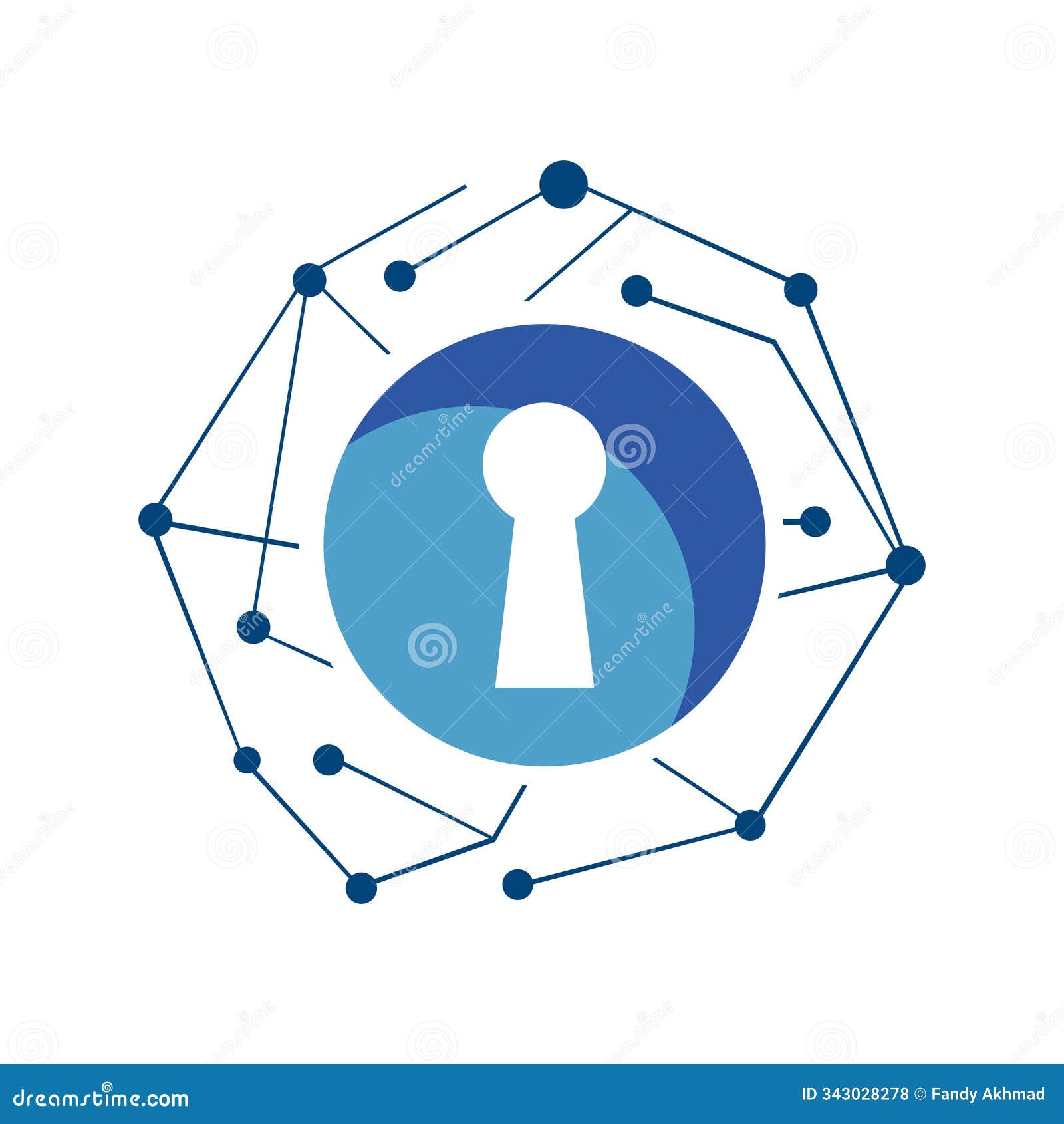 Abstract Geometric Cyber Security Logo Design Vector Illustration Stock ...