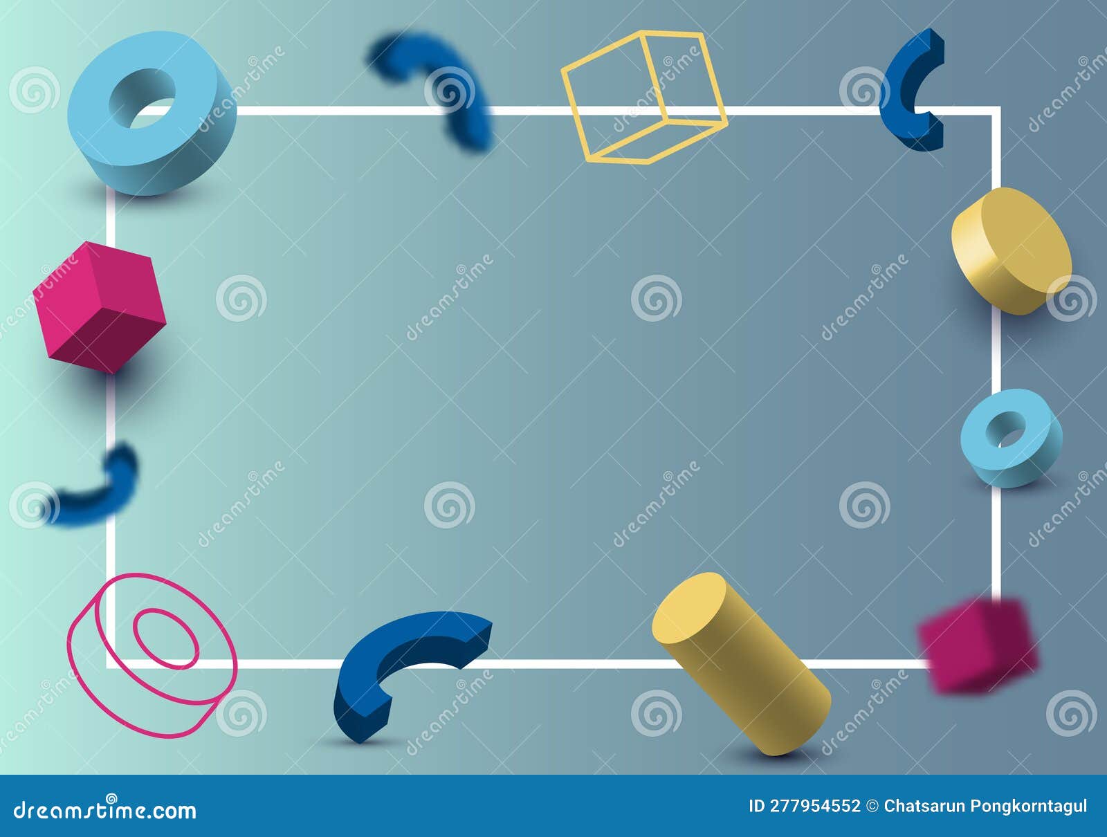 Abstract Geometric 3d Backdrop on Blue Background Stock Vector ...