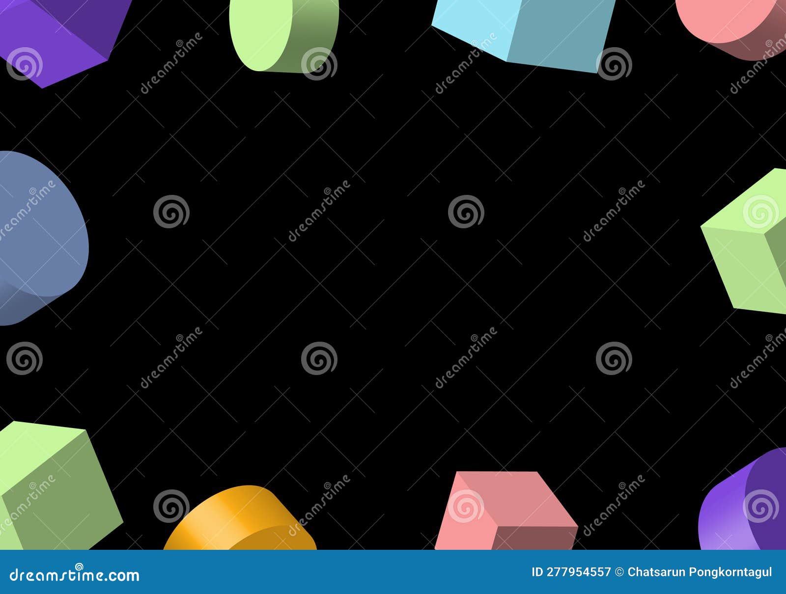 Abstract Geometric 3d Backdrop on Colorful Background Stock Vector ...