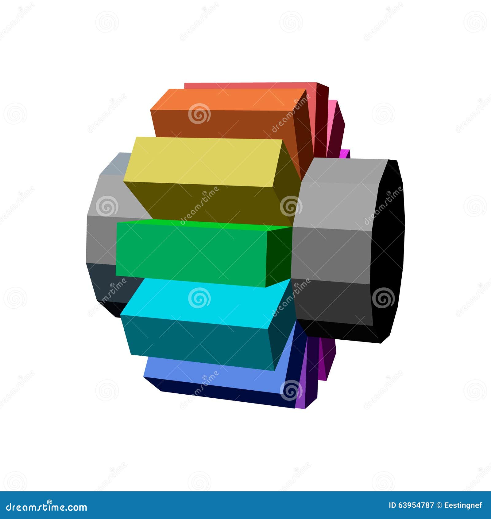 Abstract Geometric 3d Cogwheel. Stock Vector - Illustration of ...
