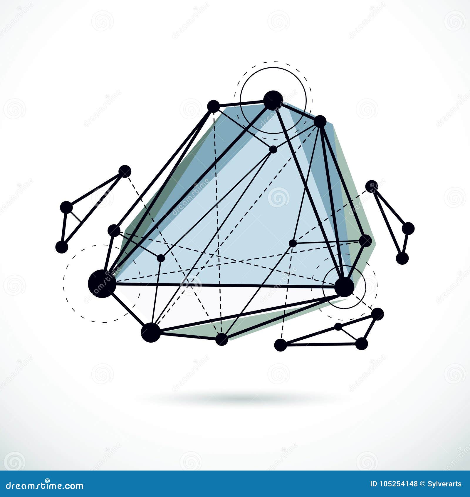 Abstract Geometric 3D Faceted Object, Modern Digital Technology Stock ...